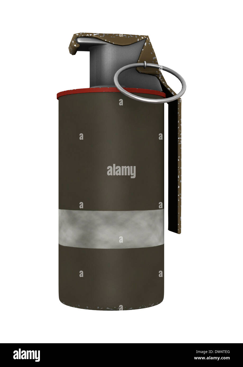 3D digital render of a modern smoke grenade isolated on white ...