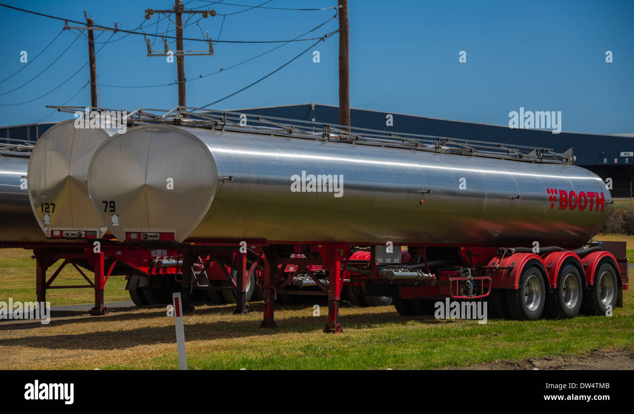 petrol tanker trailer at station with out the truck. semi trailer Stock ...