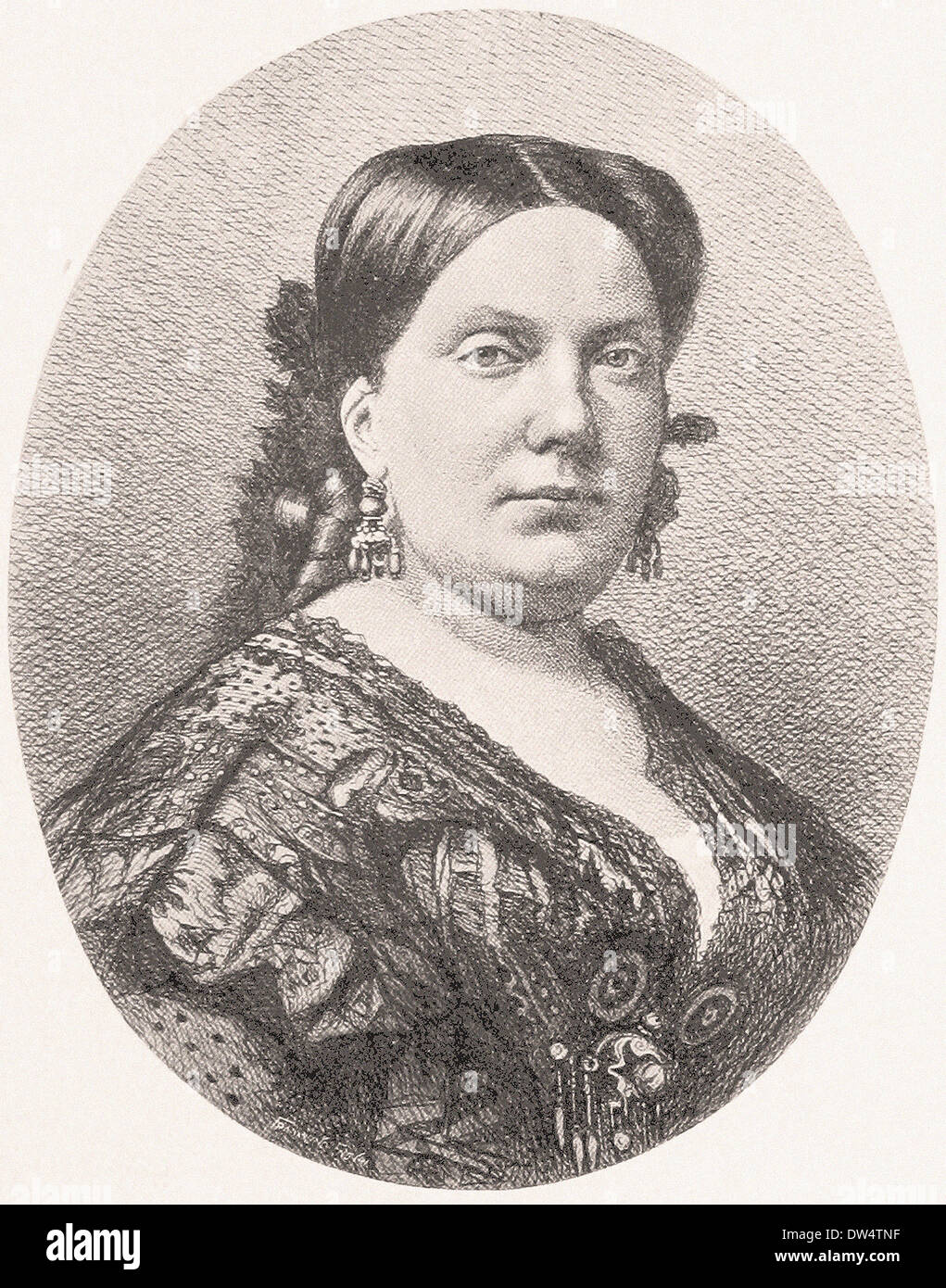 Portrait of queen isabella ii american engraving xix th century hi-res ...