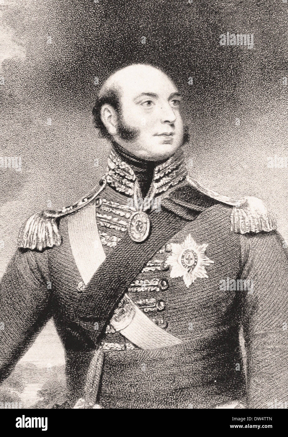 Portrait of Duke of Kent - American engraving XIX th century Stock ...