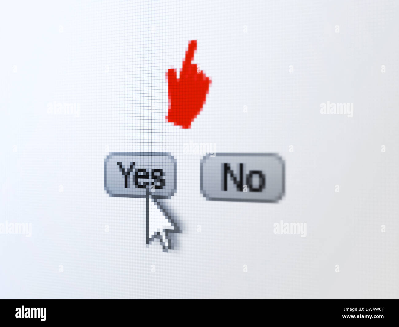 Social media concept: Mouse Cursor on digital computer screen Stock ...