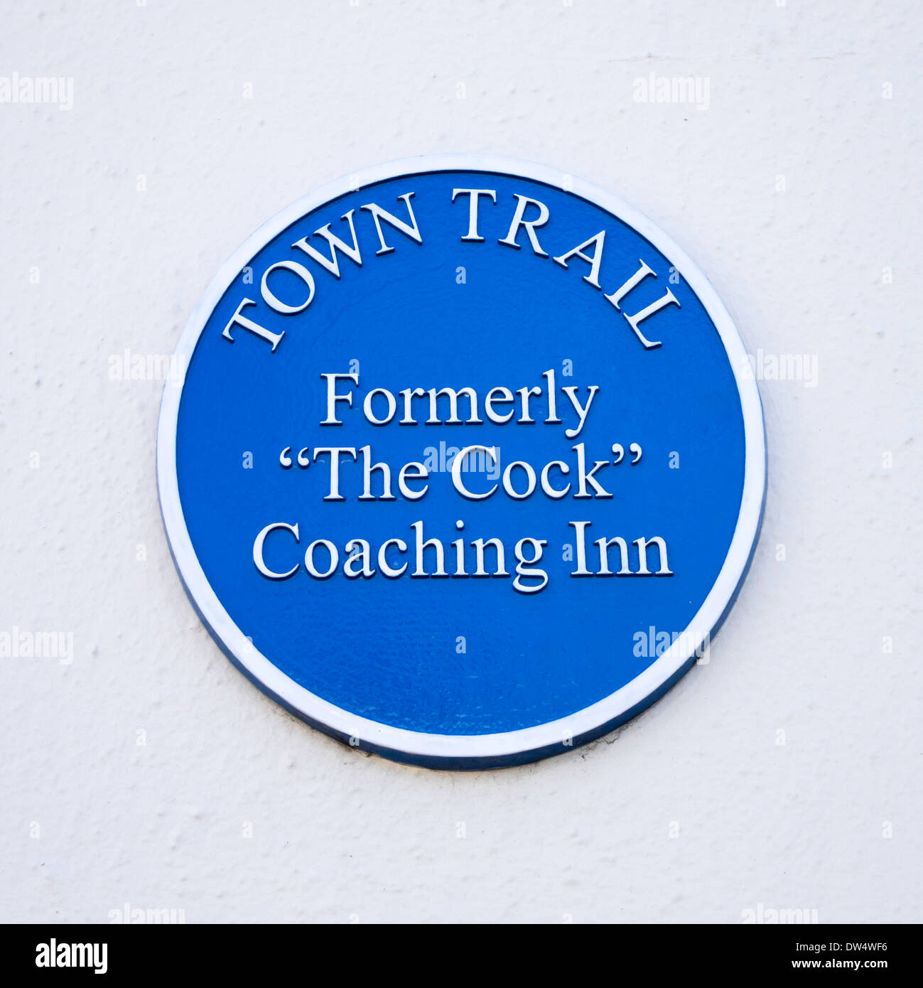 A Blue Plaque for the former "The Cock" coaching inn (now a bank branch ...