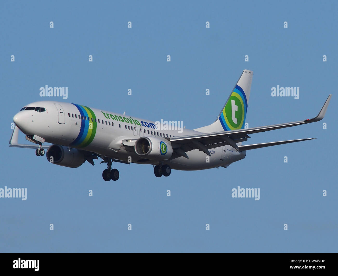 The Transavia Boeing 737-8K2(WL), registration PH-HZD, is seen landing ...
