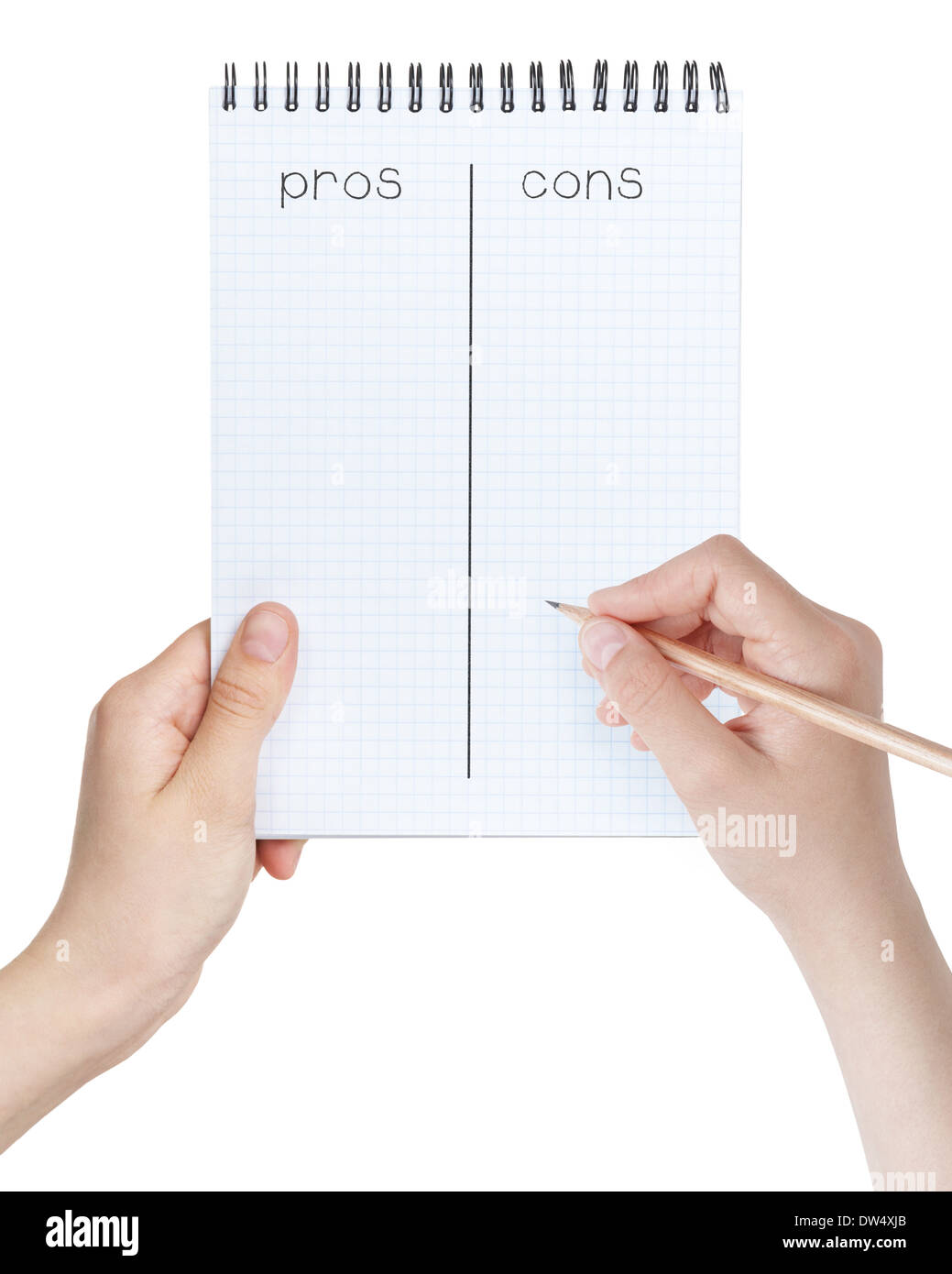 Woman writing list of pros and cons hi-res stock photography and images ...