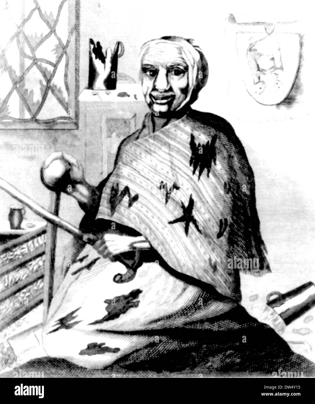 MOTHER DAMNABLE OF KENTISH TOWN 1676 engraving of Jinny Bingham who was ...