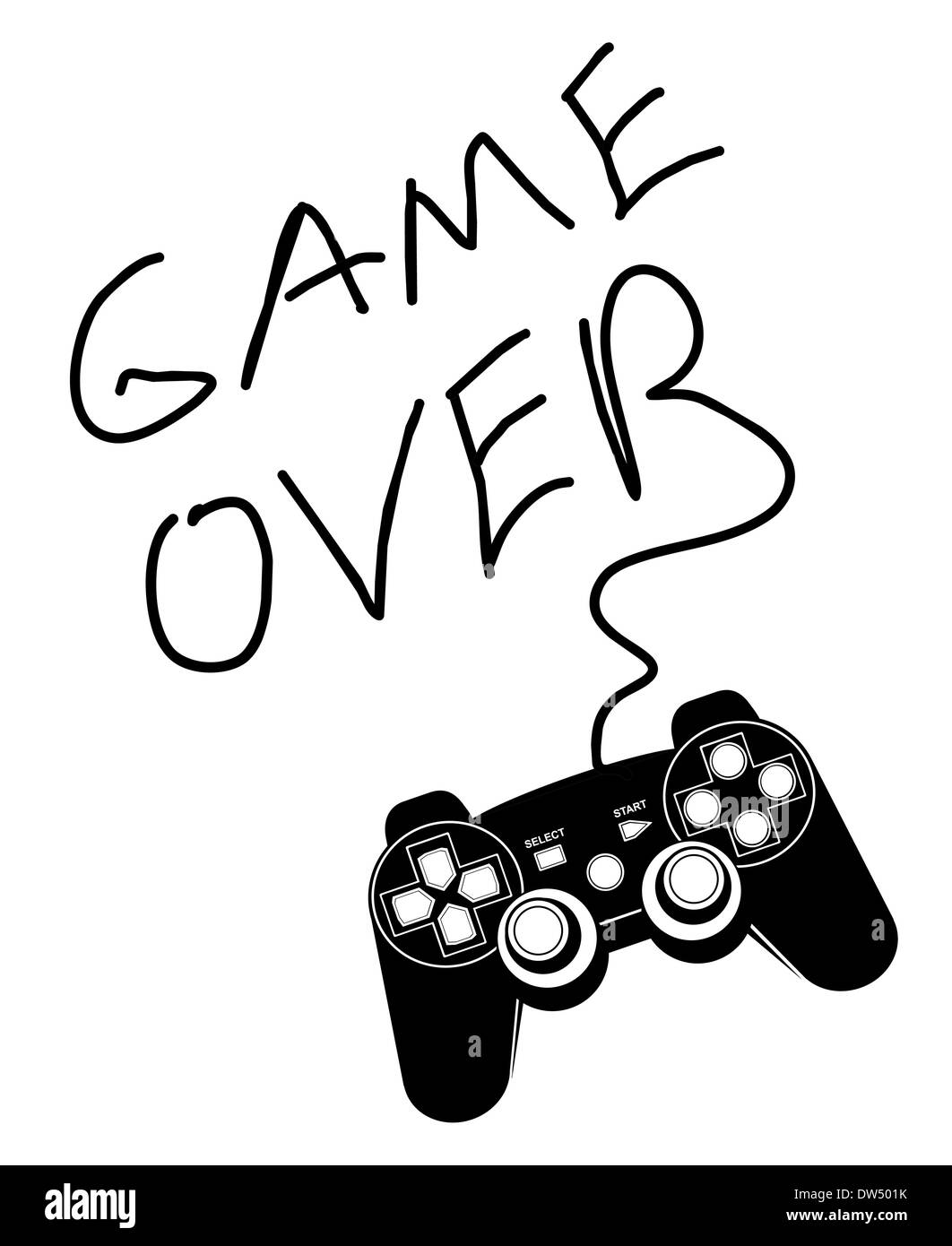 Game over video game Black and White Stock Photos & Images - Alamy