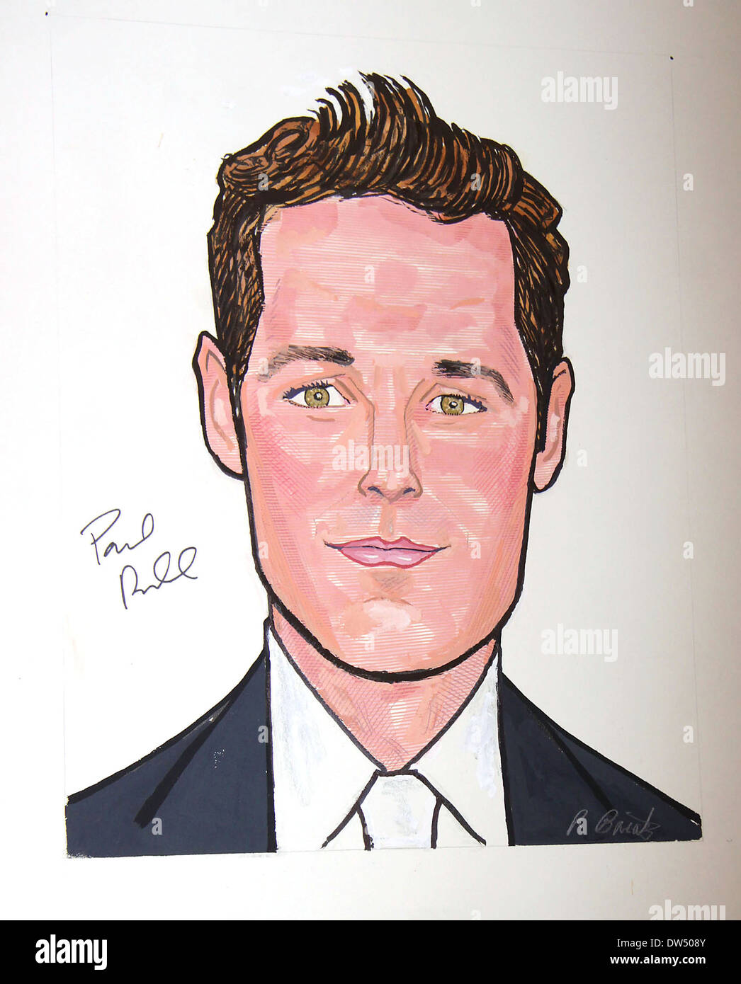 Paul Rudd at the portrait unveiling for the cast of Broadway play ...