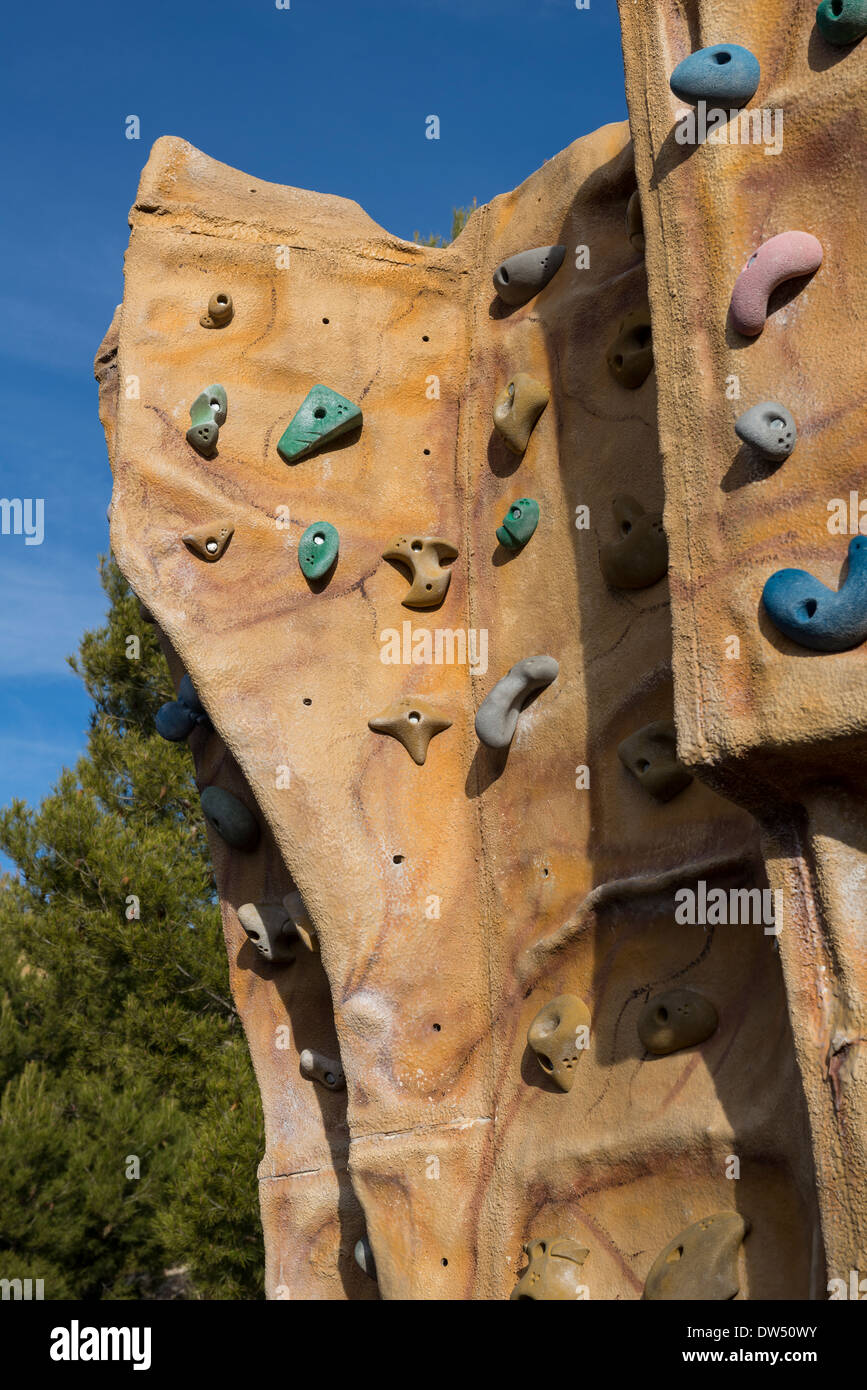 A Rock Climbing Wall Stock Photo - Alamy