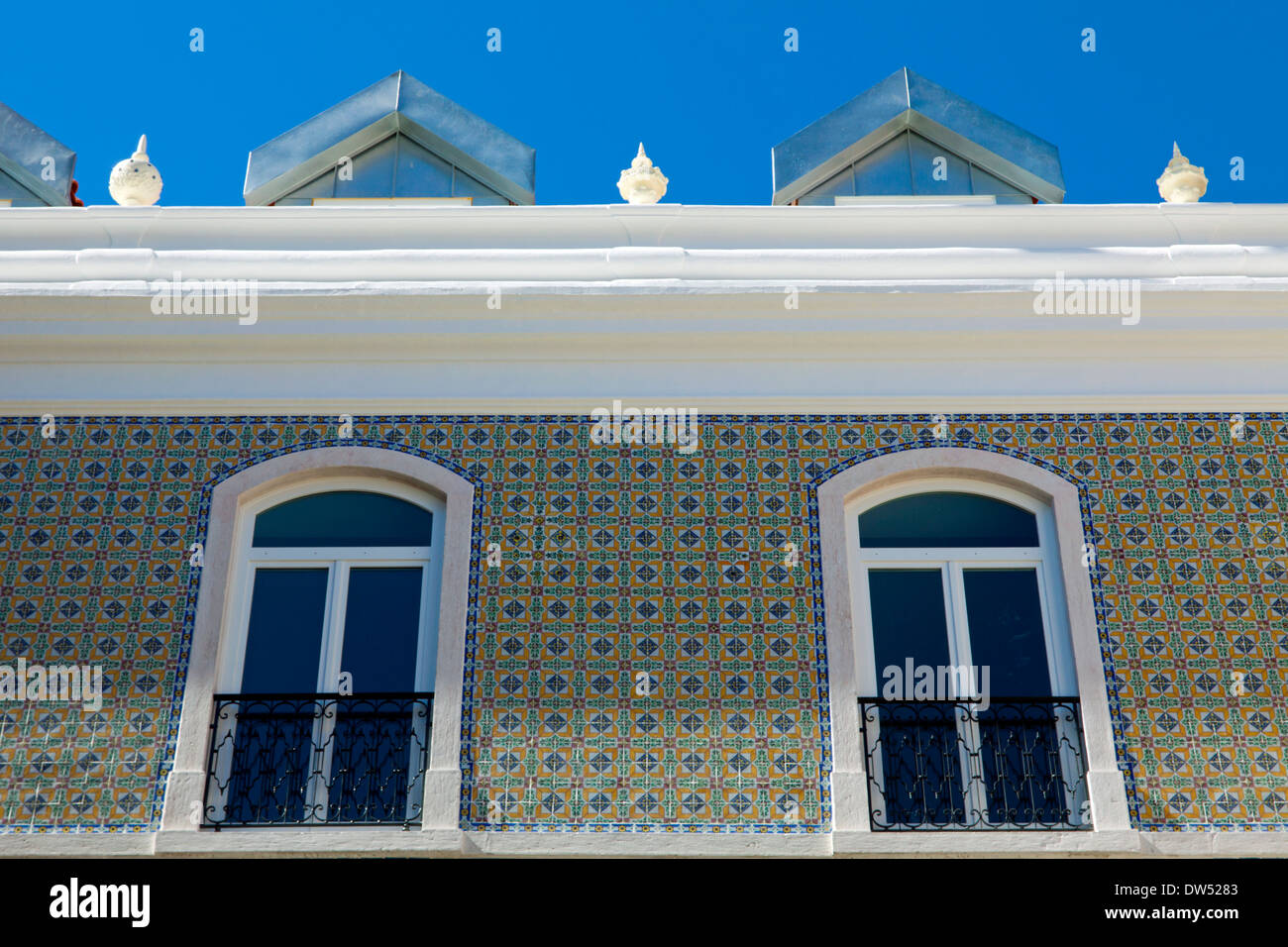 Typically Portuguese architecture: A house decorated with Azulejos ...