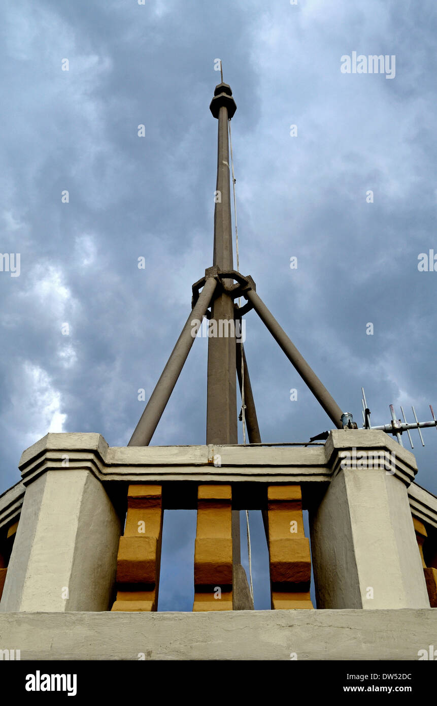 Lightning rod on top of water tower on St Stephan square Szeged Hungary ...