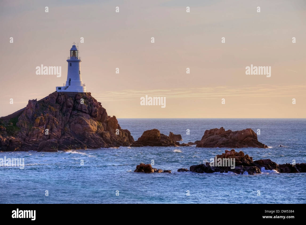 La Corbiere lighthouse St Stock Photo - Alamy