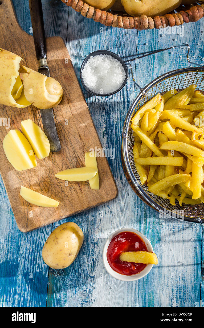 Homemade French fries made from potatoes Stock Photo - Alamy
