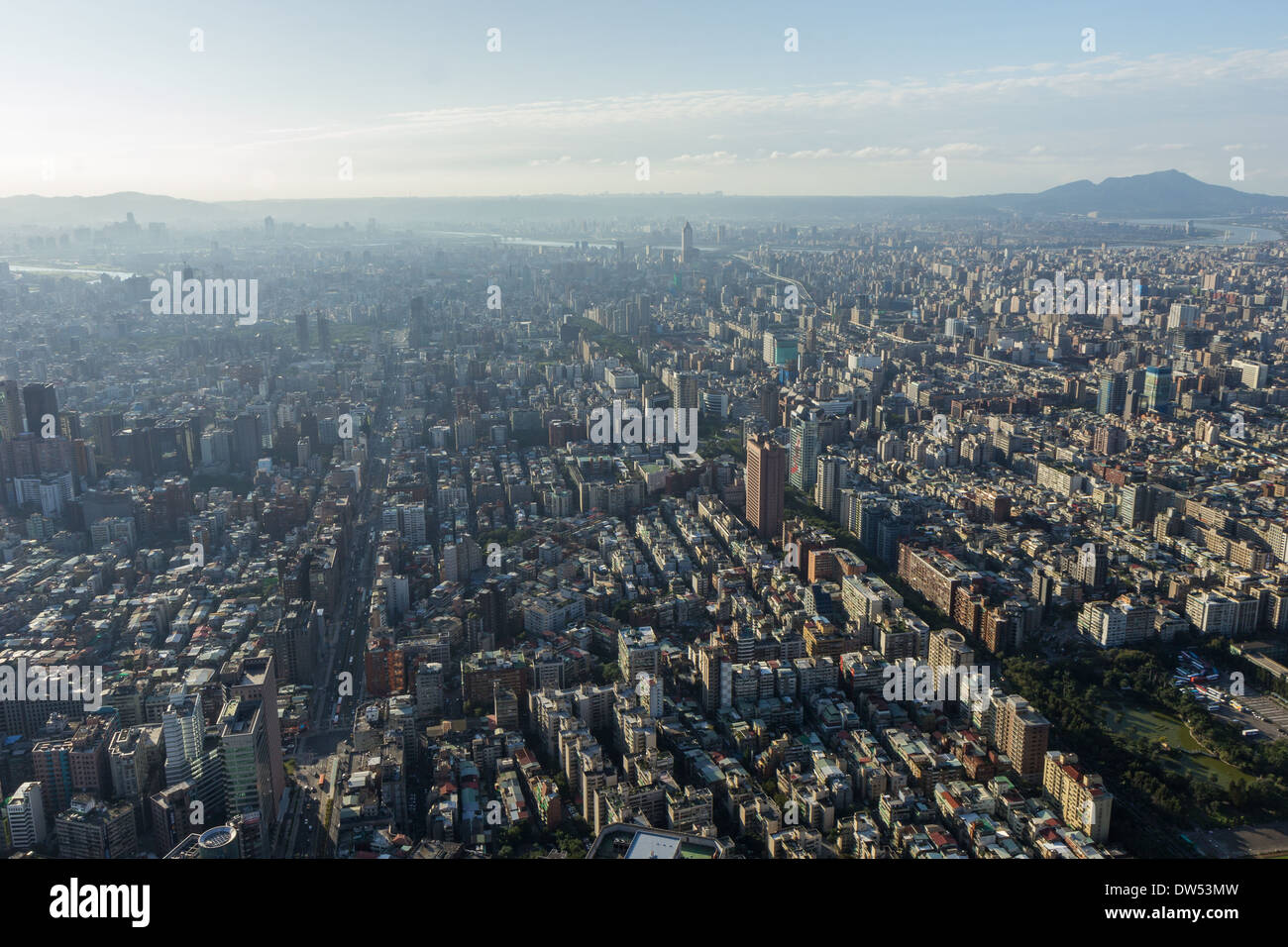 Bird's eye view of Taipei, Taiwan in daylight Stock Photo - Alamy