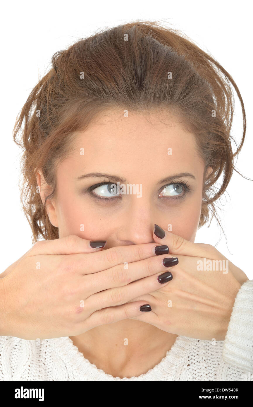 Woman Embarrassed Hands High Resolution Stock Photography and Images ...
