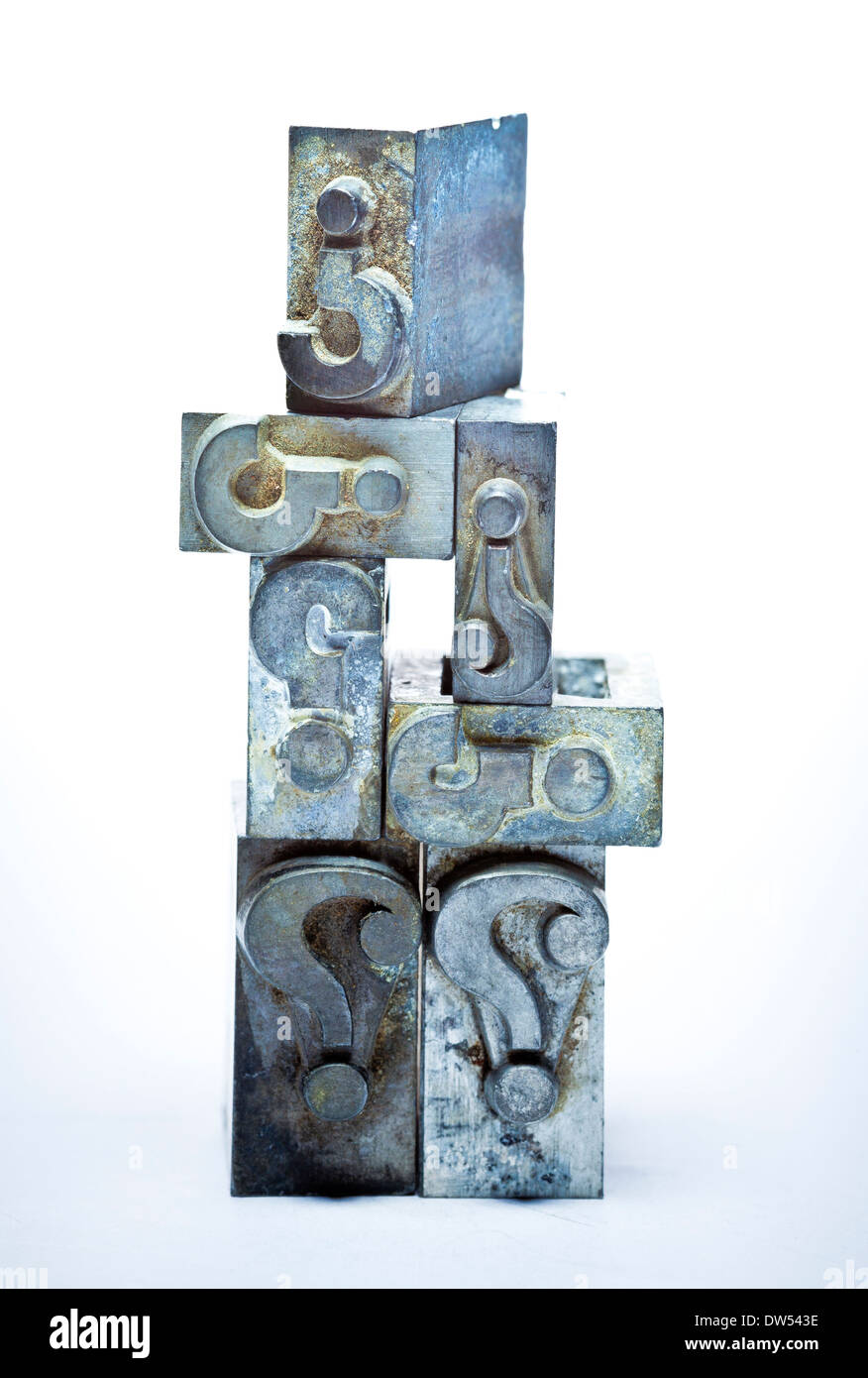 movable print type of question mark Stock Photo - Alamy