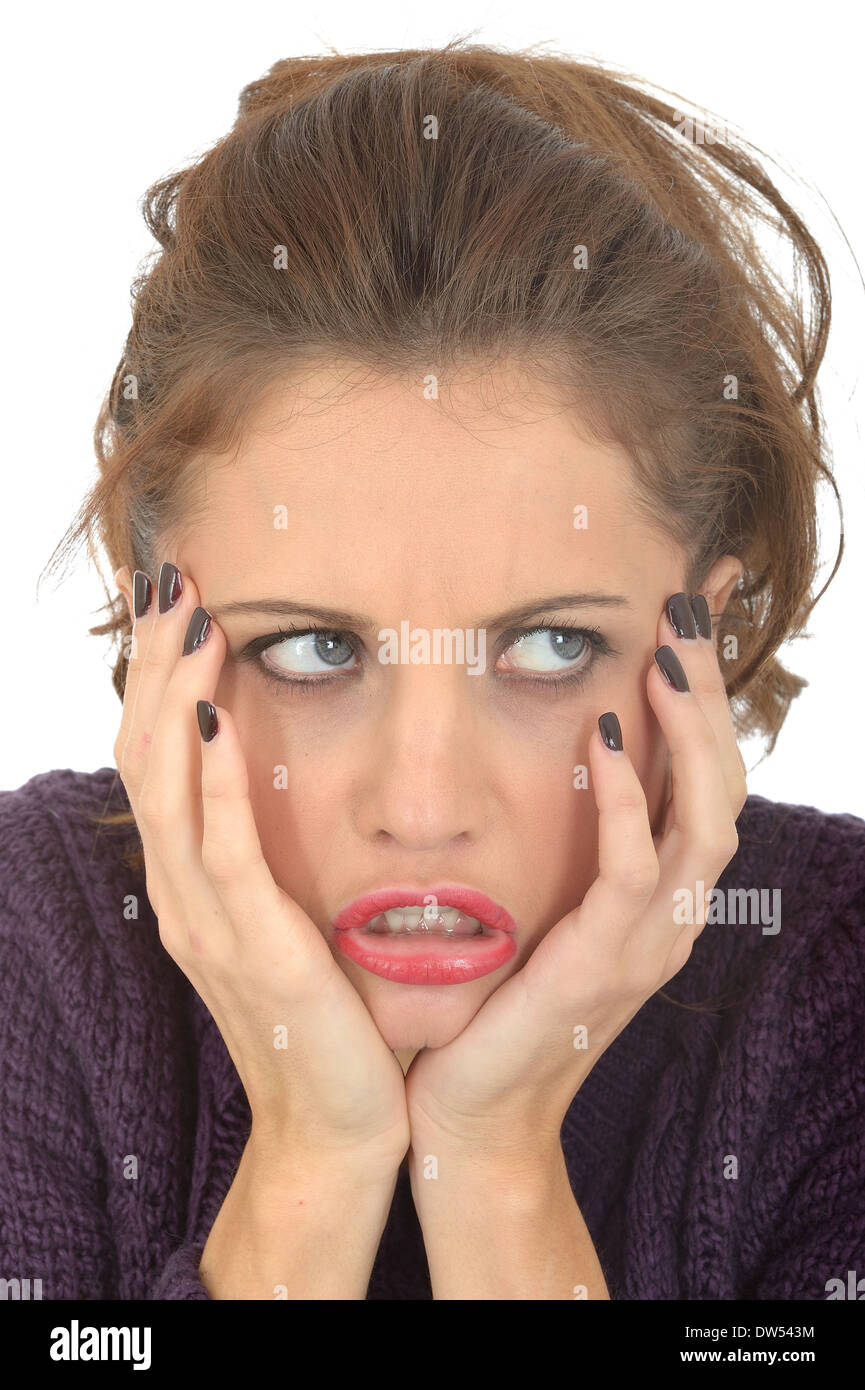 Angry Tense Upset Frustrated Young Woman Stock Photo - Alamy