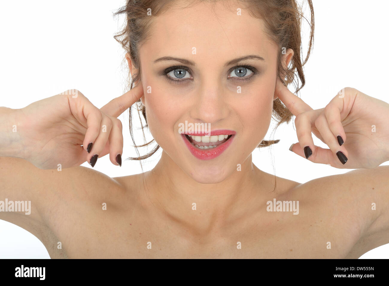 Young Woman Not Listening Stock Photo - Alamy