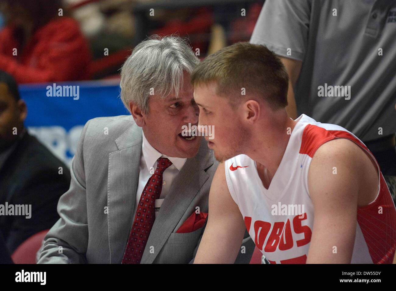 Albuquerque, New Mexico. 25th Feb, 2014. New Mexico Lobo's head coach ...