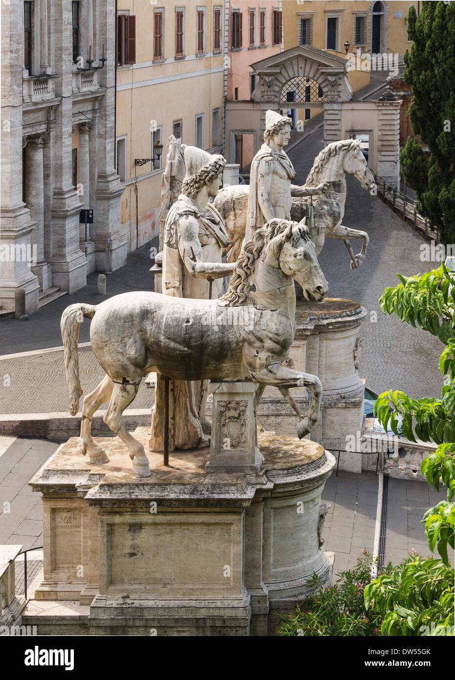 The Castor and Pollux statues, also known as the Dioscuri, are located ...
