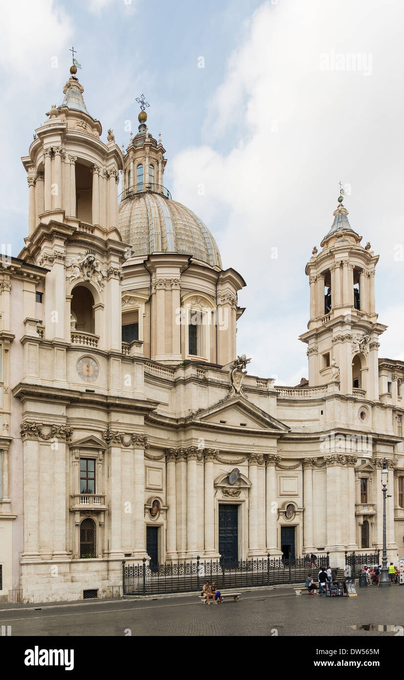The facade of the Sant'Agnese in Agone church, located in Piazza Navona ...