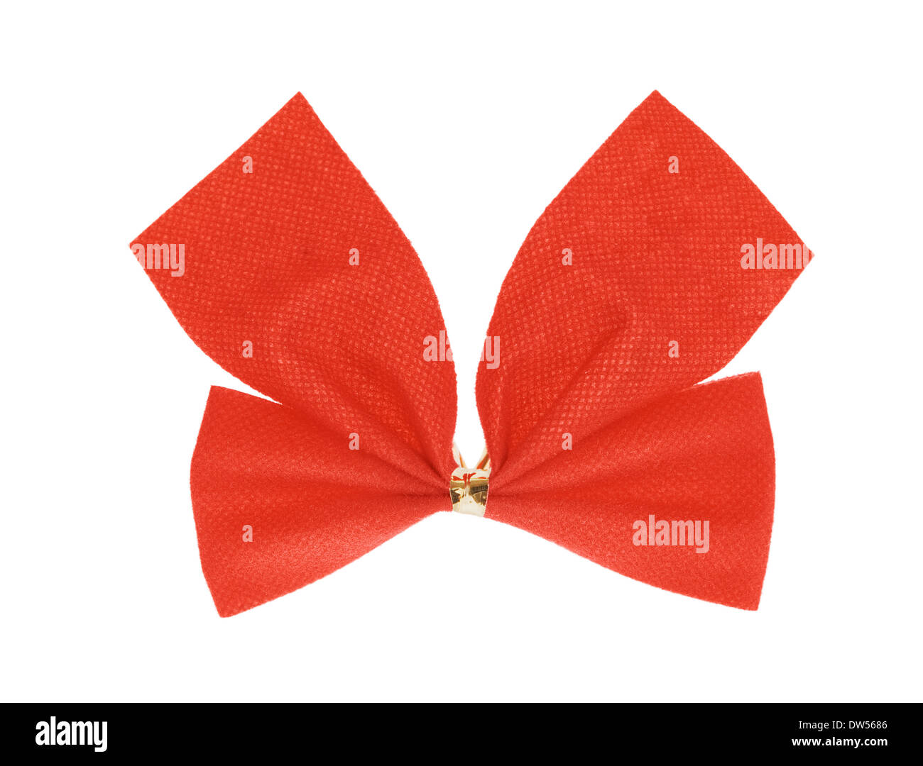 Red paper gift ribbon bow isolated on white background Stock Photo - Alamy
