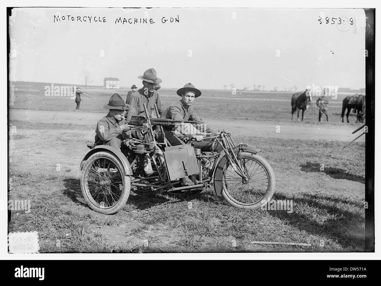 Vintage military motorcycle in Black and White Stock Photos & Images ...