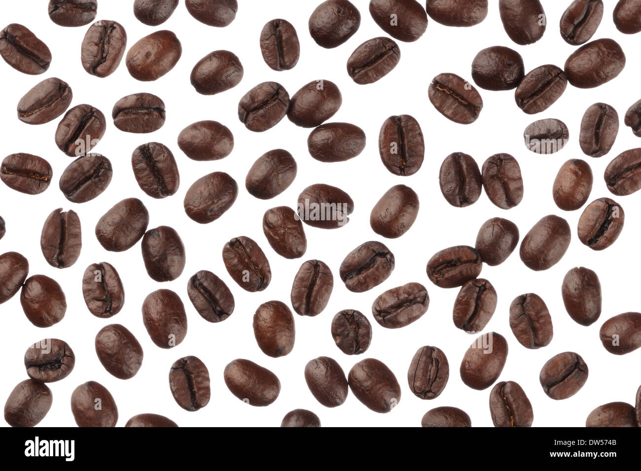 Coffee beans isolated on white background close up Stock Photo - Alamy
