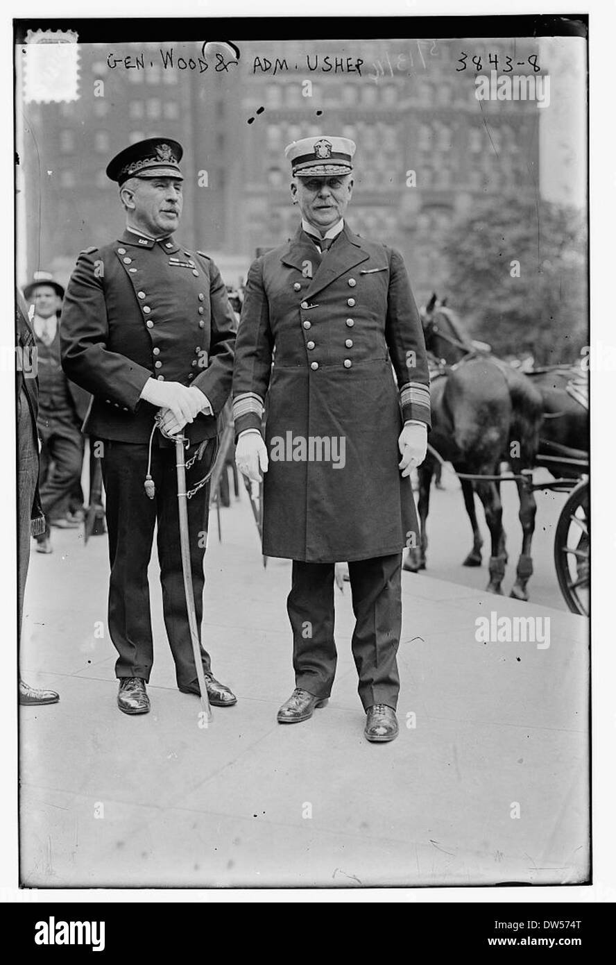 This vintage photograph shows General Leonard Wood and Admiral Usher ...