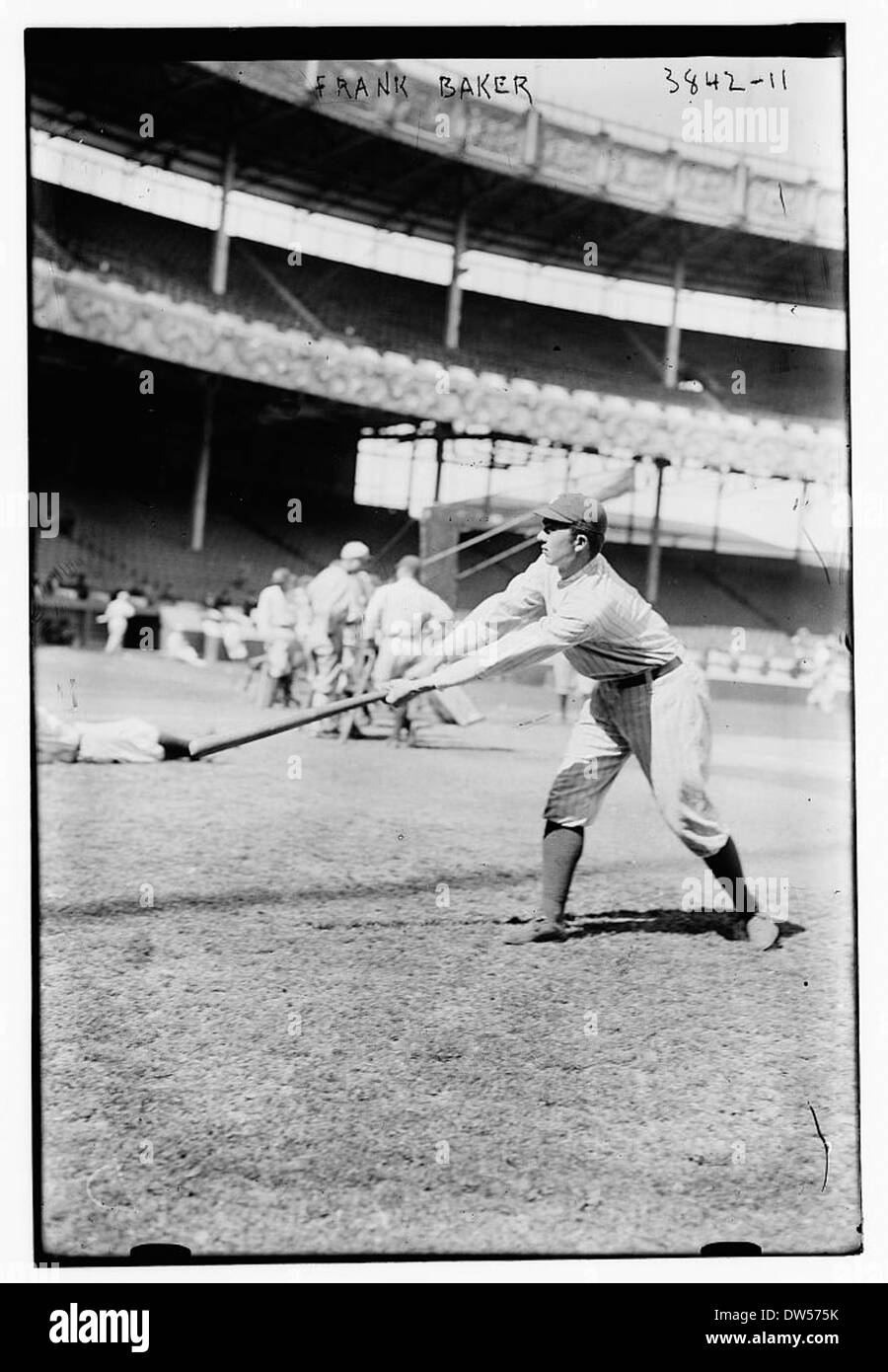 This image captures Frank 'Home Run' Baker, a legendary baseball player ...