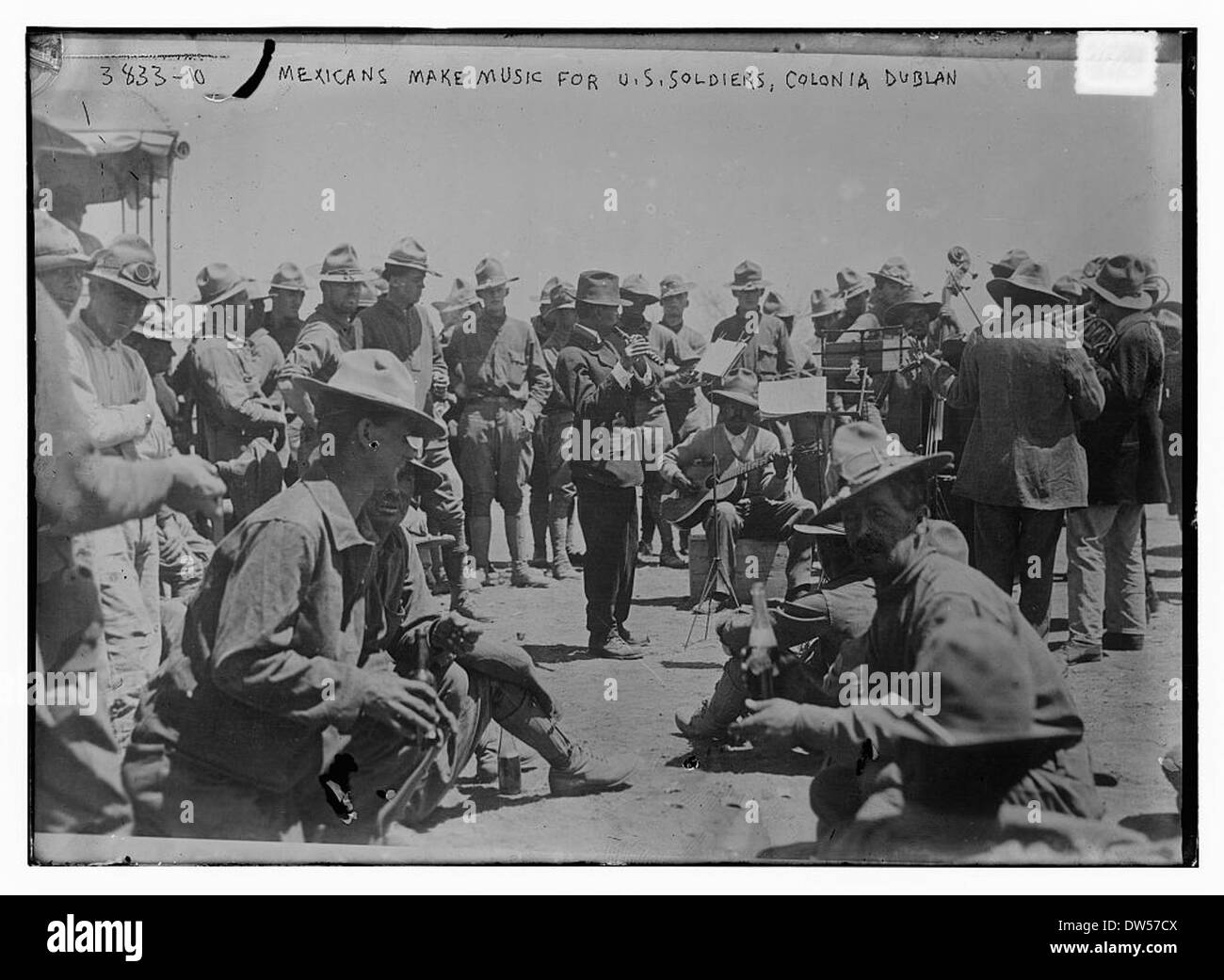 Mex.s make music for U.S. soldiers, Colonia Dublan (LOC Stock Photo - Alamy