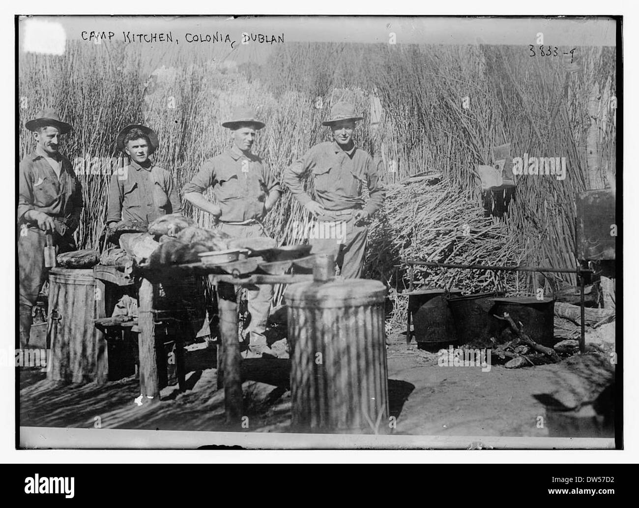 This photograph captures a camp kitchen in Colonia Dublan, providing a ...
