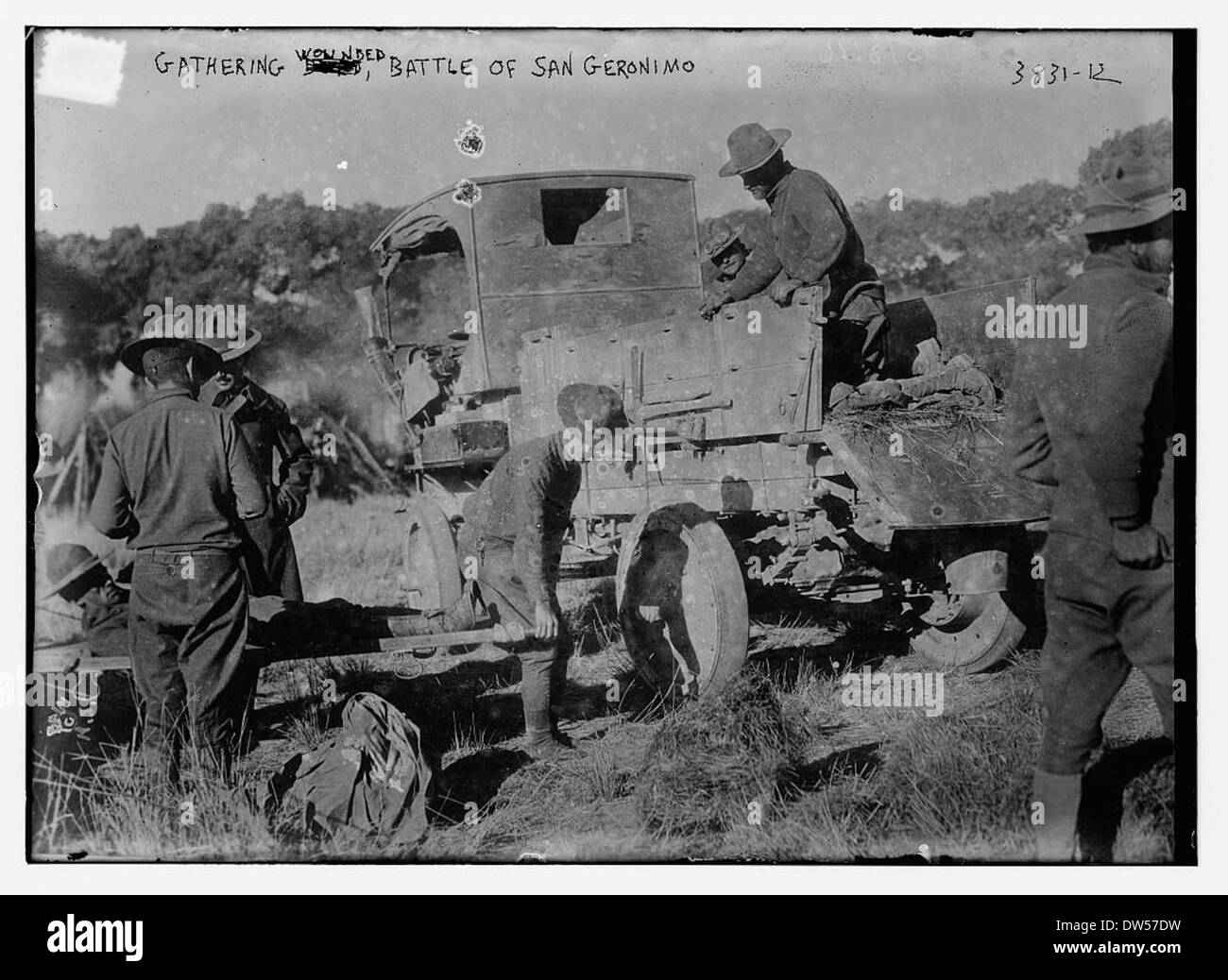 This illustration captures a scene from the Battle of San Geronimo ...