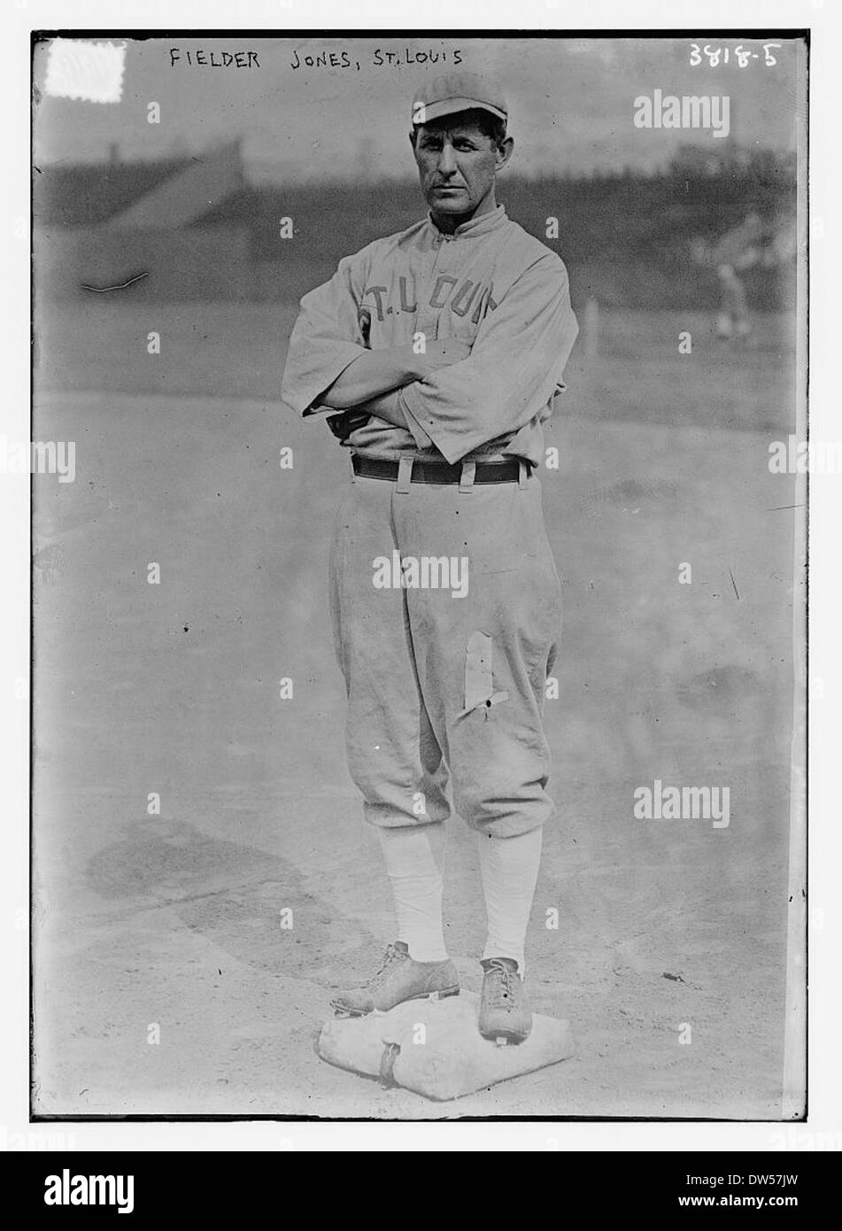 This vintage image shows Fielder Jones, manager of the St. Louis team ...