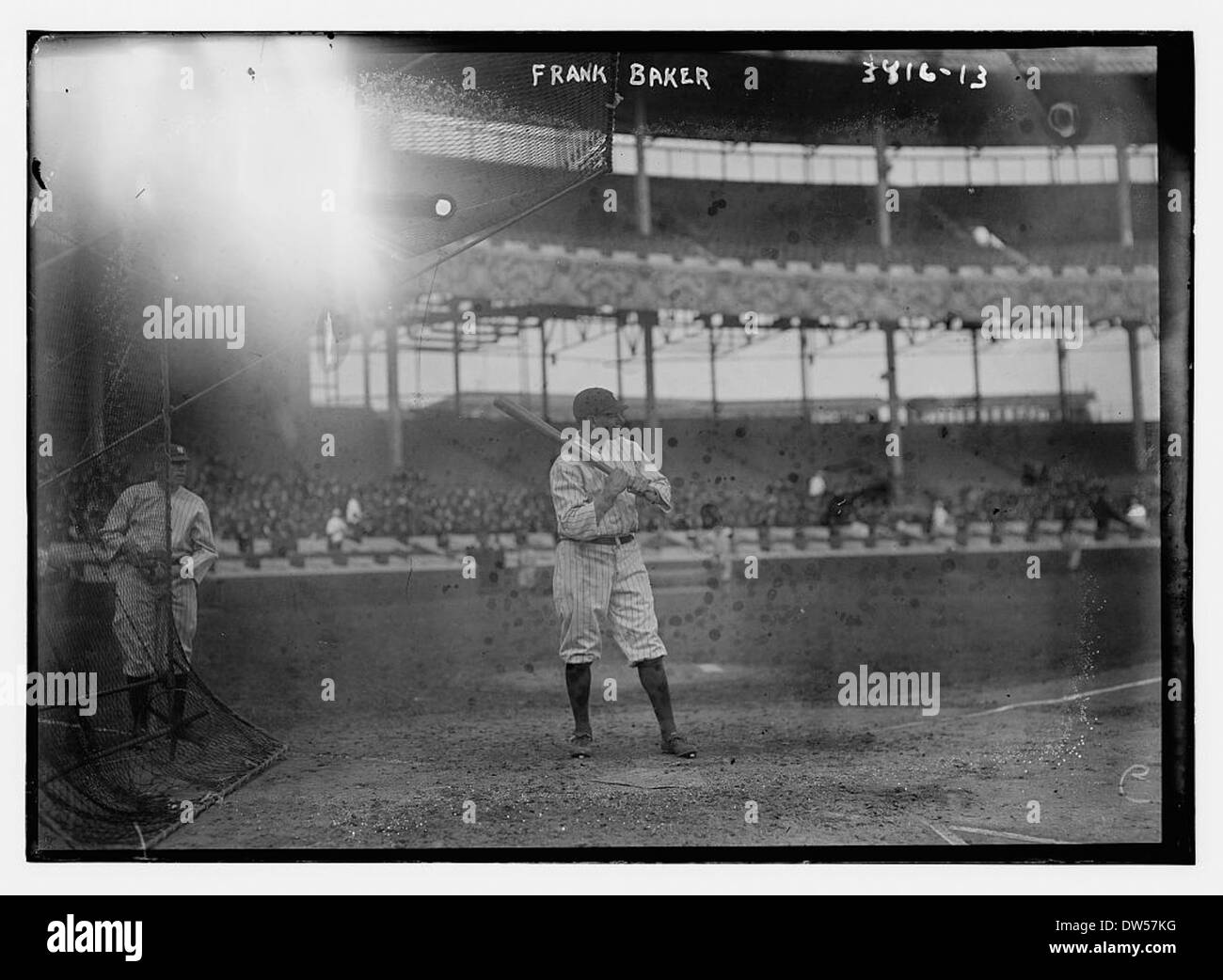 This vintage photograph features Frank 'Home Run' Baker, a prominent ...