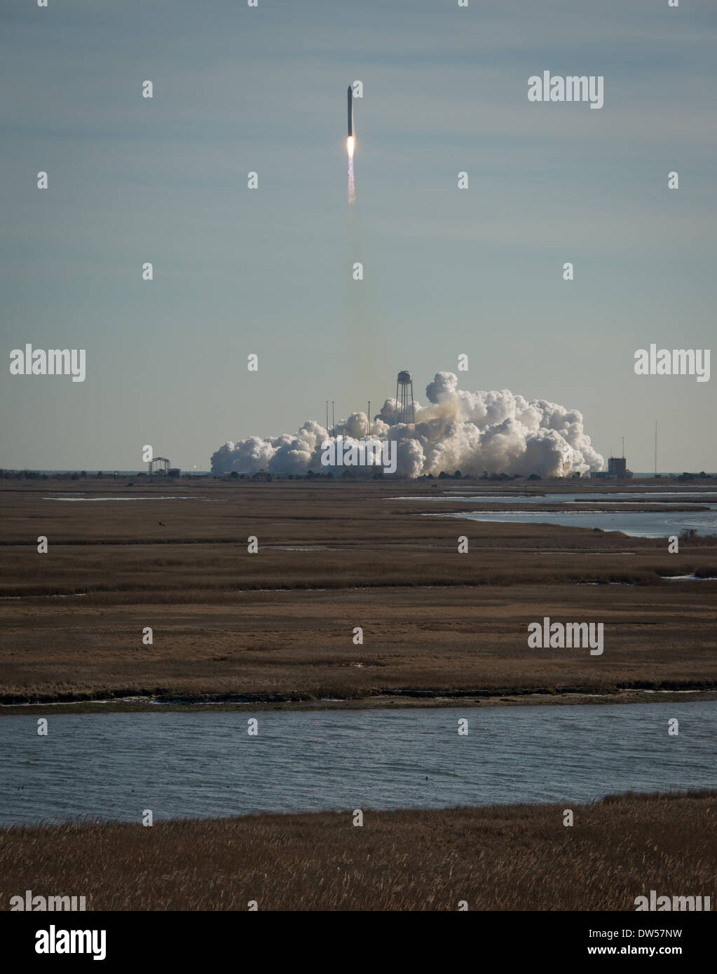 The Antares rocket launches from Wallops Flight Facility, carrying the ...