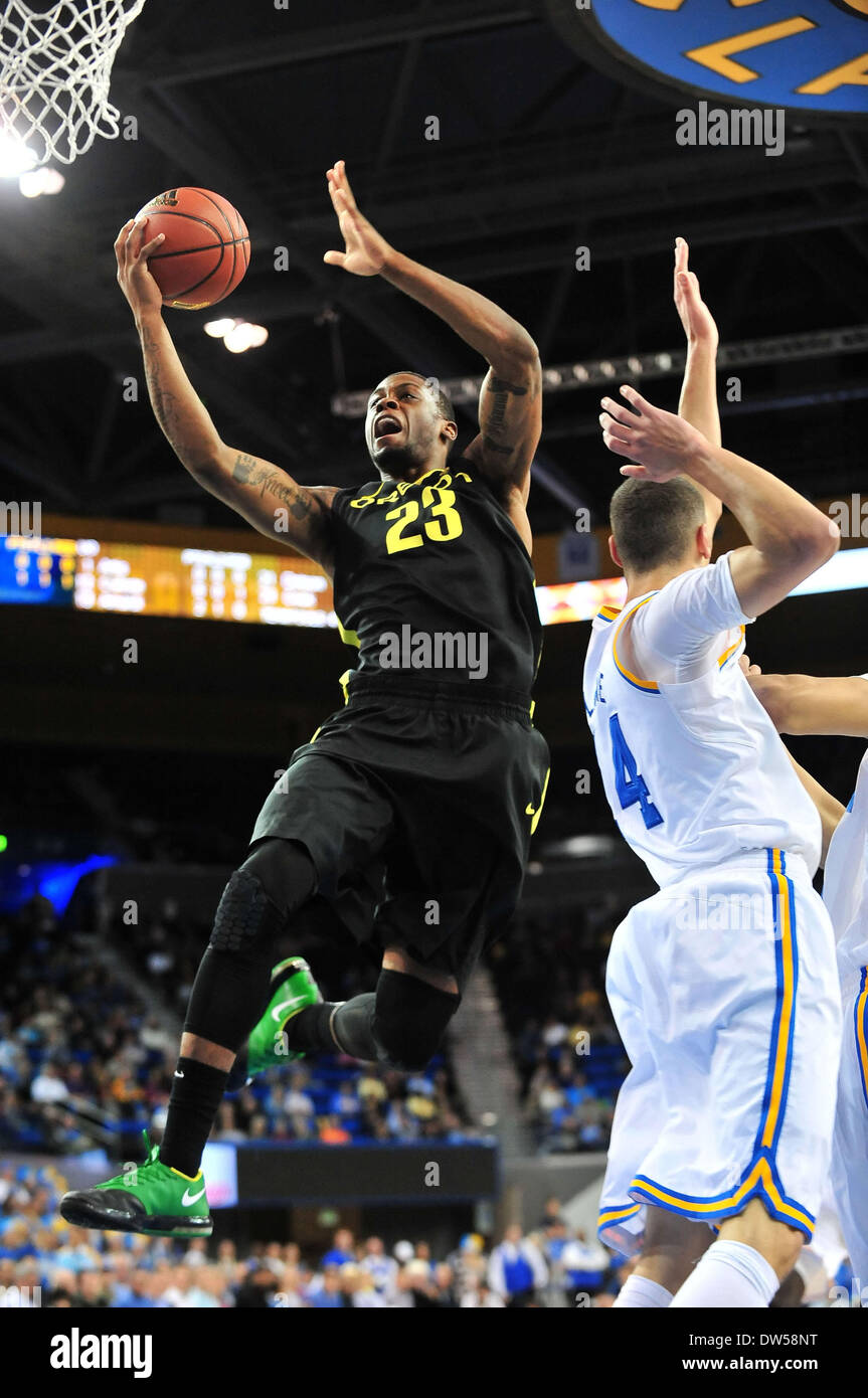 Los Angeles, CA, USA. 27th Feb, 2014. Oregon Ducks forward Elgin Cook ...