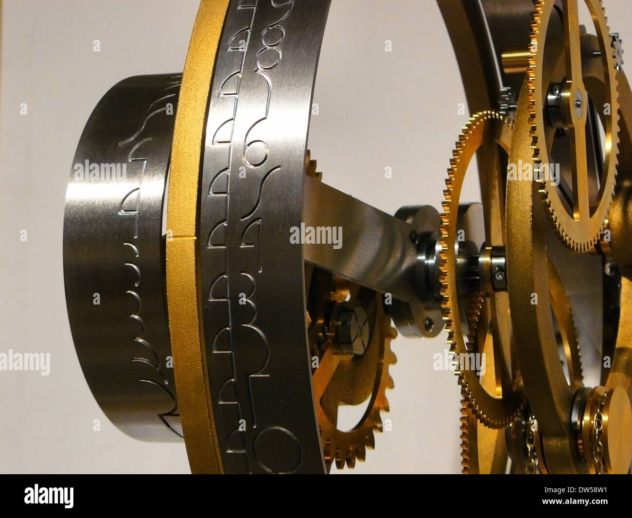 A close-up view of a clock, showing its timekeeping function. The ...
