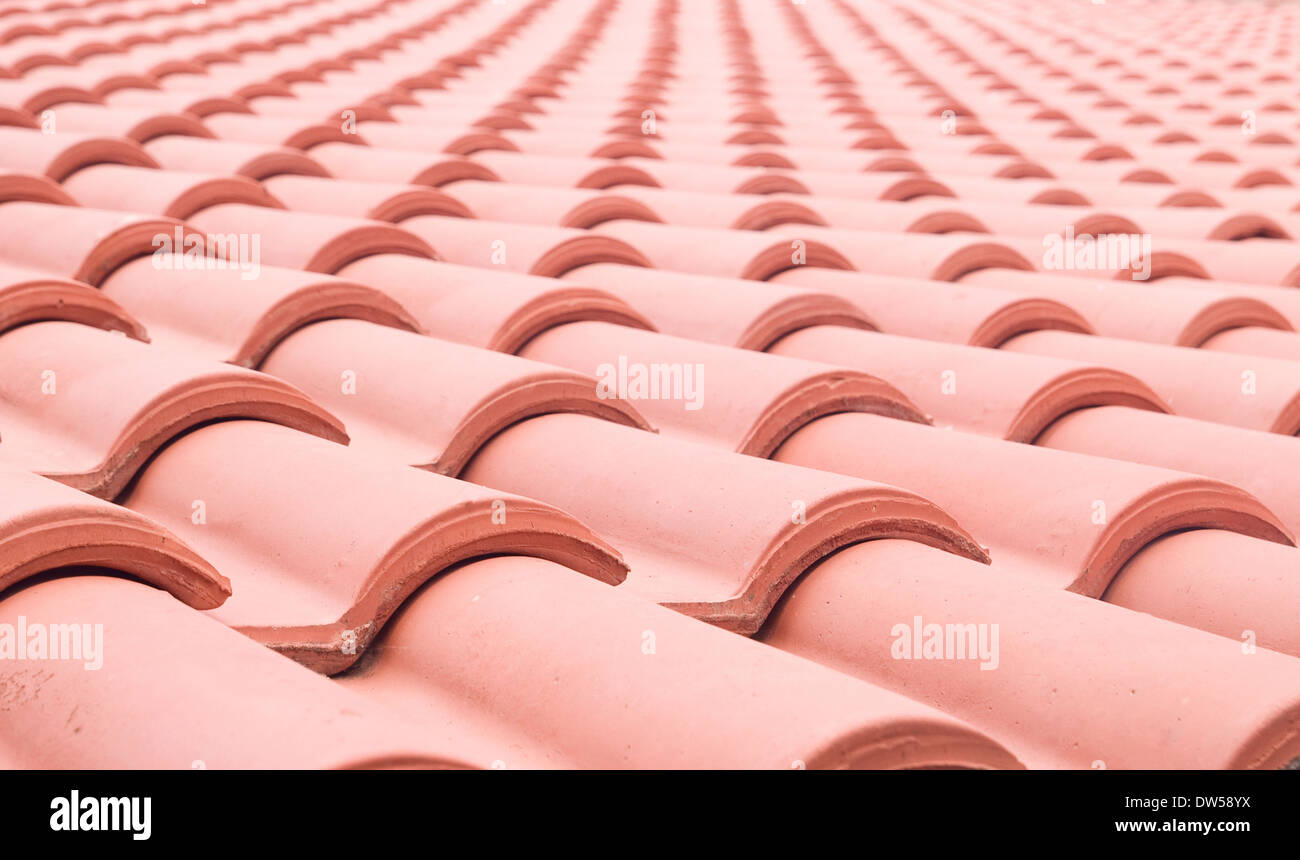 The clay pile roof closeup Stock Photo - Alamy