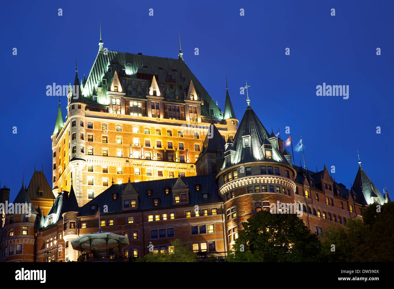 Chateau Frontenac at dusk, Quebec City, Quebec, Canada Stock Photo - Alamy