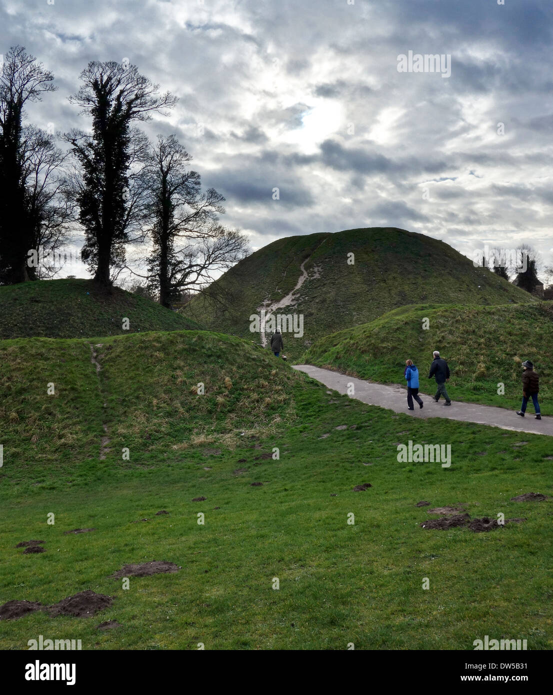 Thetford Castle motte and bailey castle Castle Hill, Castle Mound Stock ...
