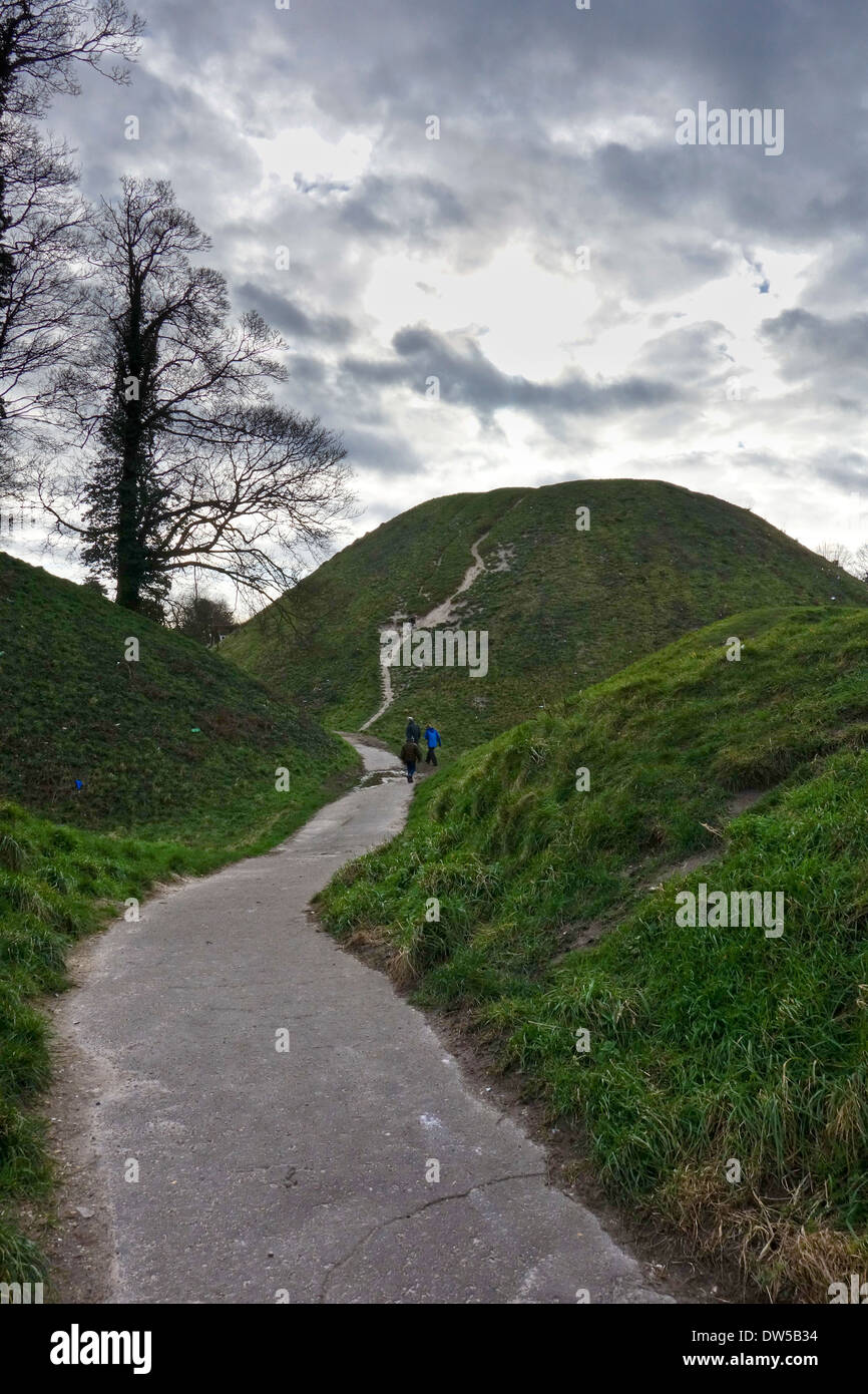 Thetford Castle motte and bailey castle Castle Hill, Castle Mound Stock ...