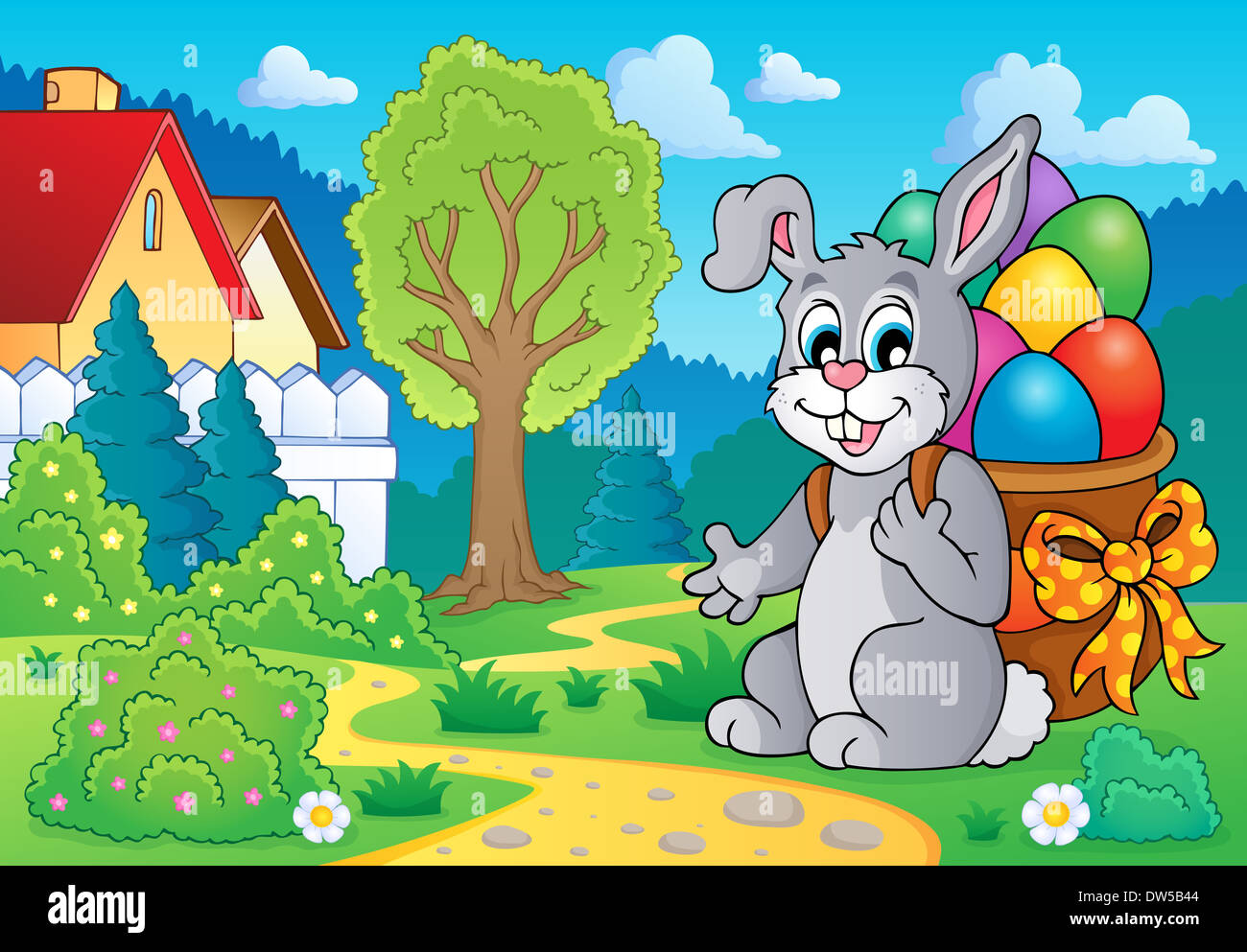 Easter bunny theme image 7 - picture illustration Stock Photo - Alamy