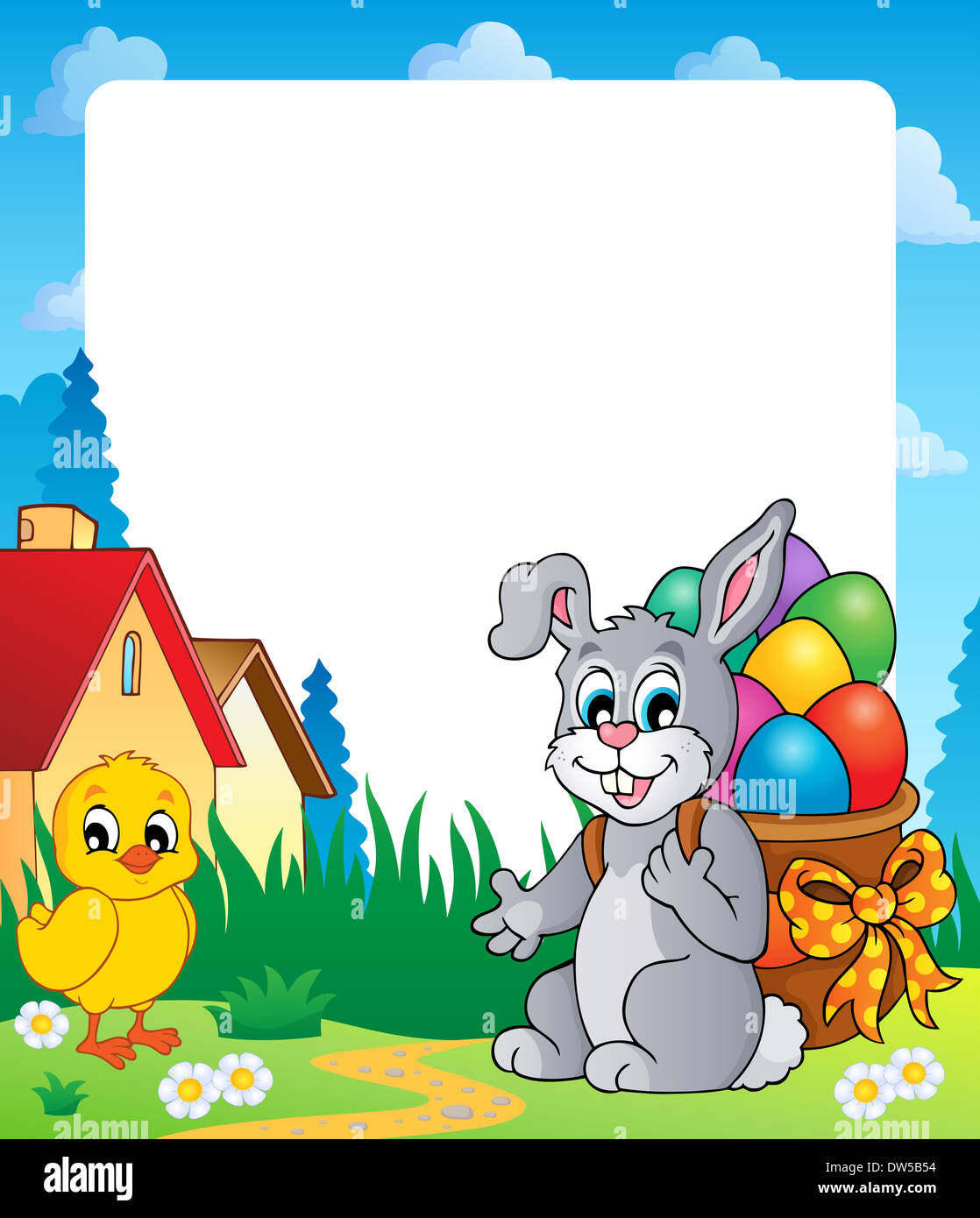 Frame with Easter bunny theme 8 - picture illustration Stock Photo - Alamy