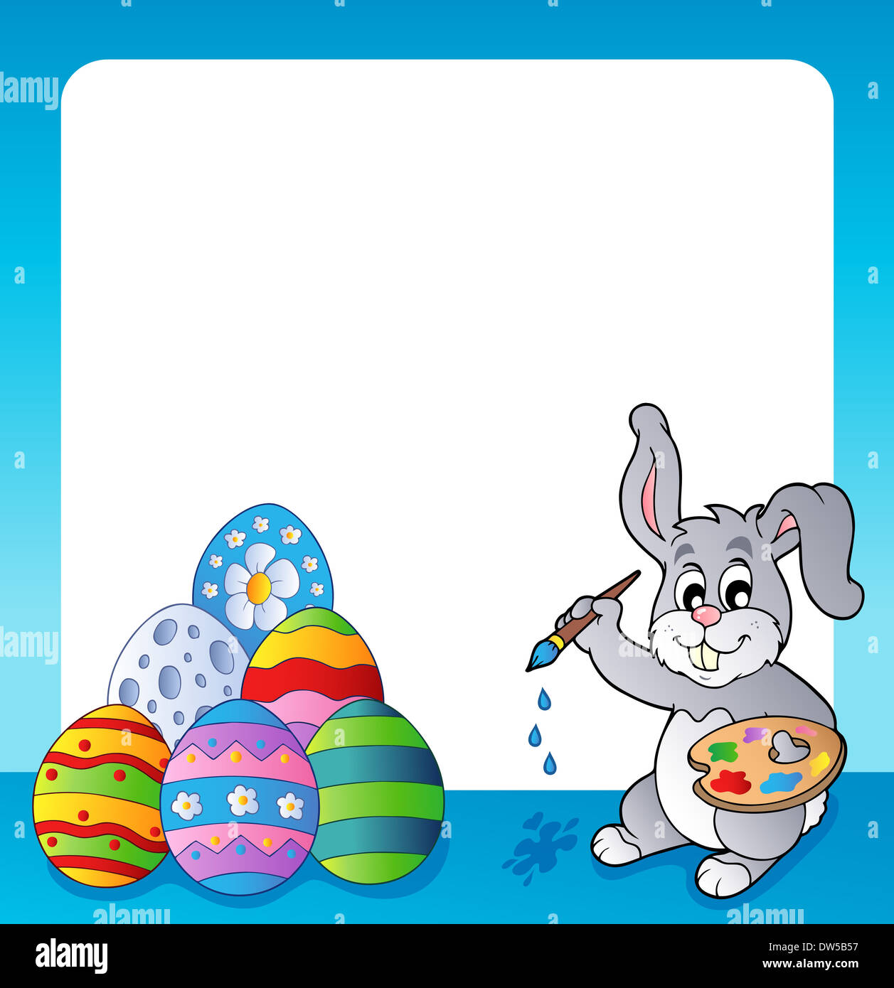 Frame with Easter bunny topic 1 - picture illustration Stock Photo - Alamy