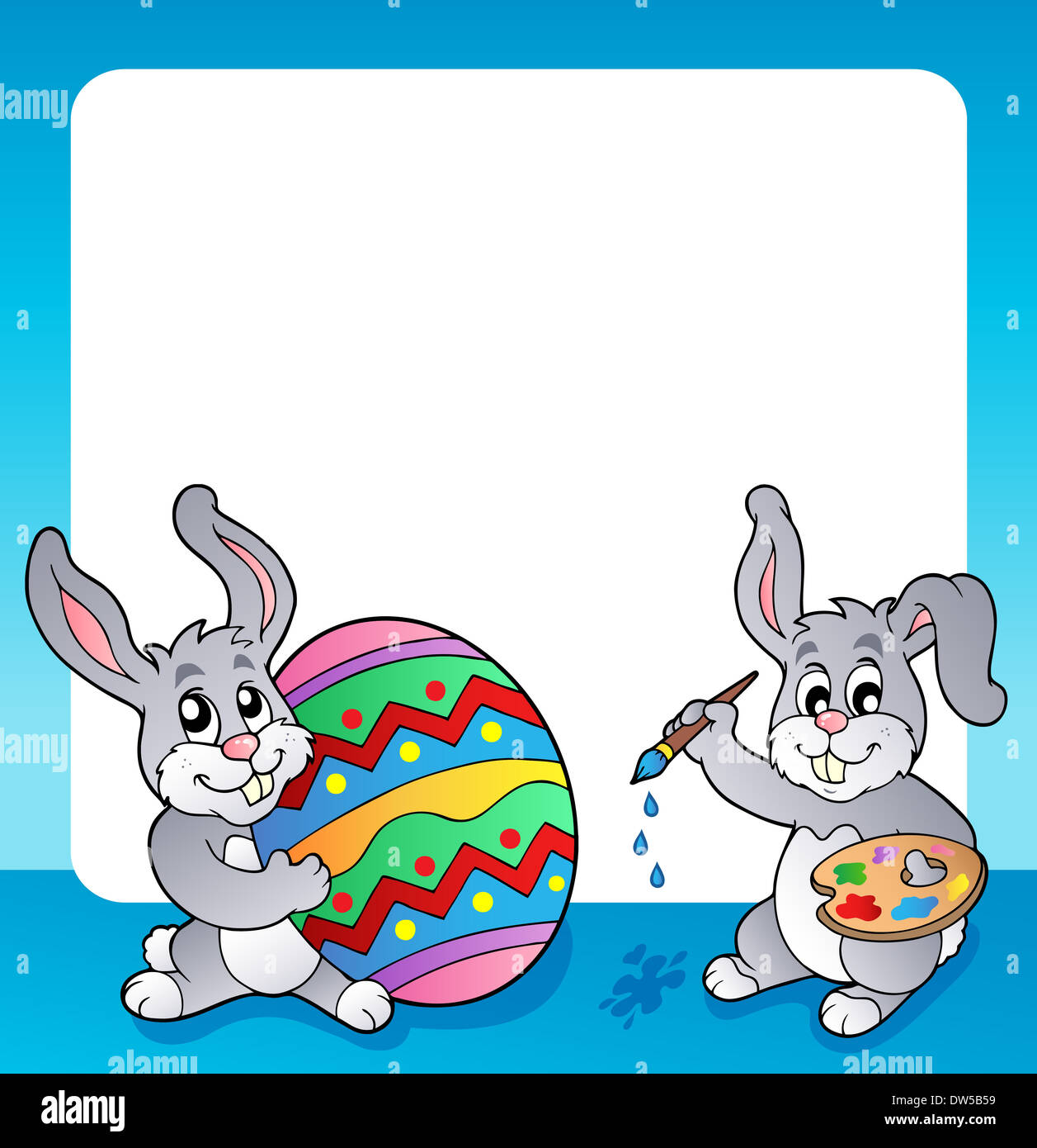 Frame with Easter bunny topic 3 - picture illustration Stock Photo - Alamy