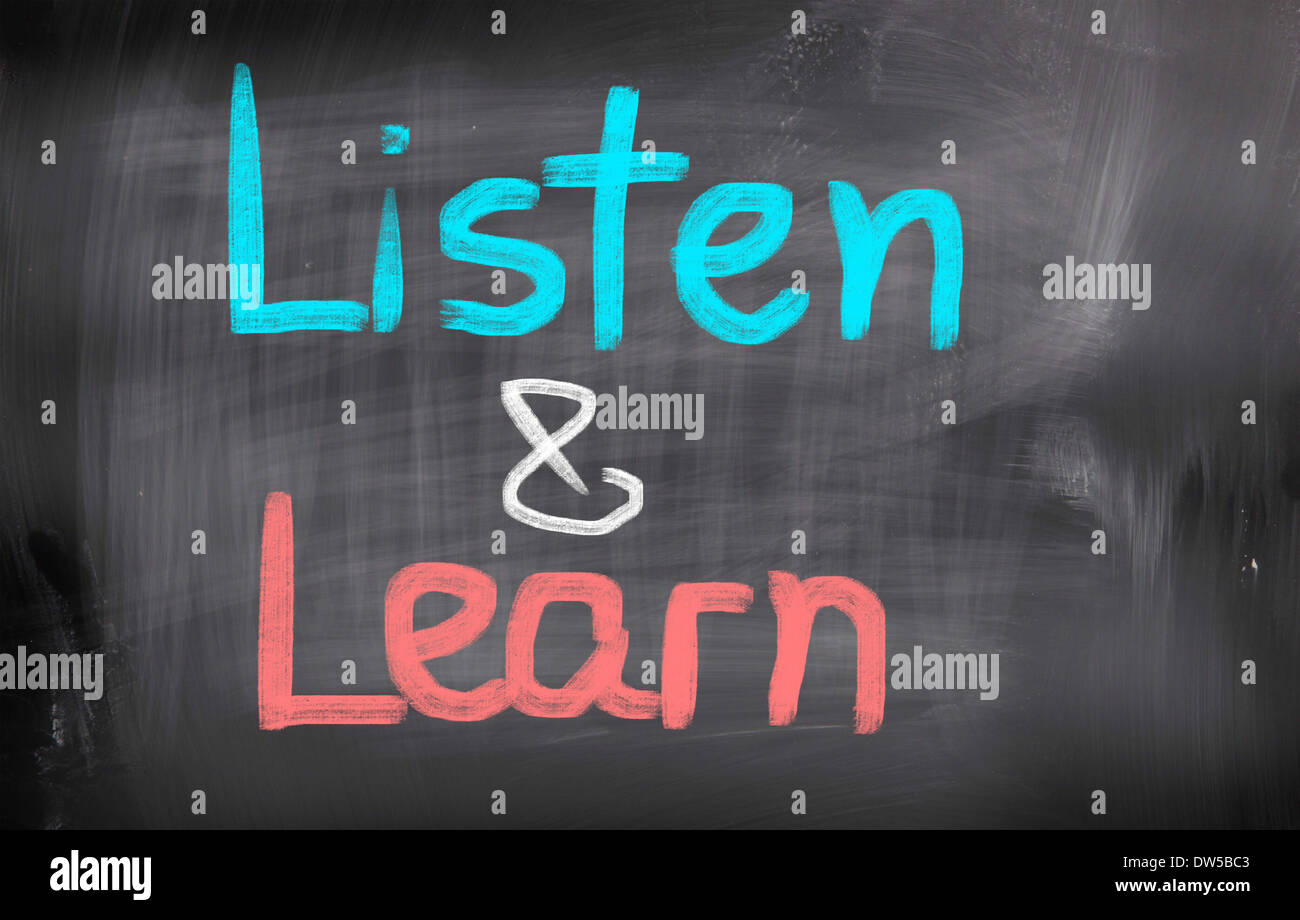 Listen And Learn Concept Stock Photo - Alamy