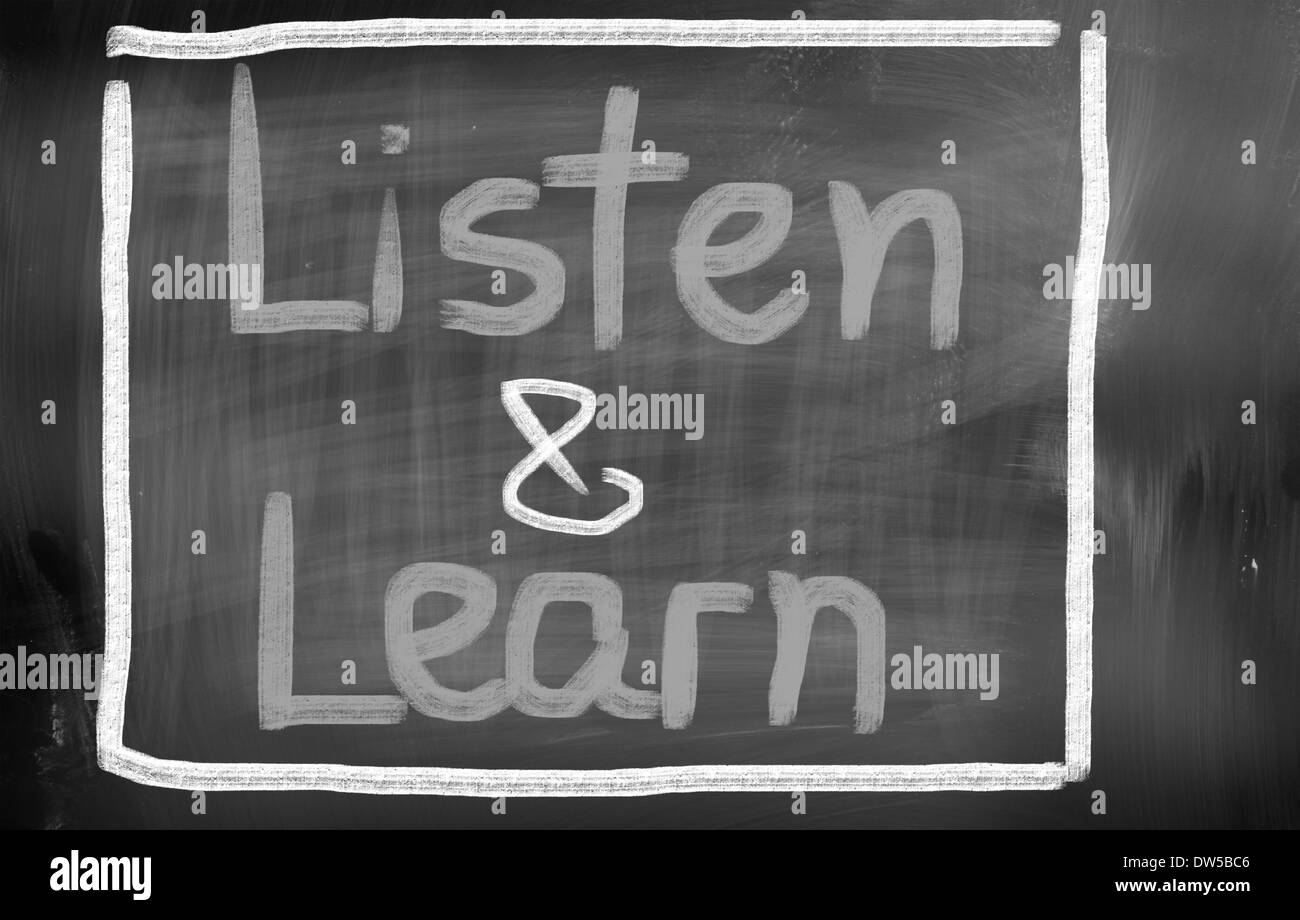Listen And Learn Concept Stock Photo - Alamy