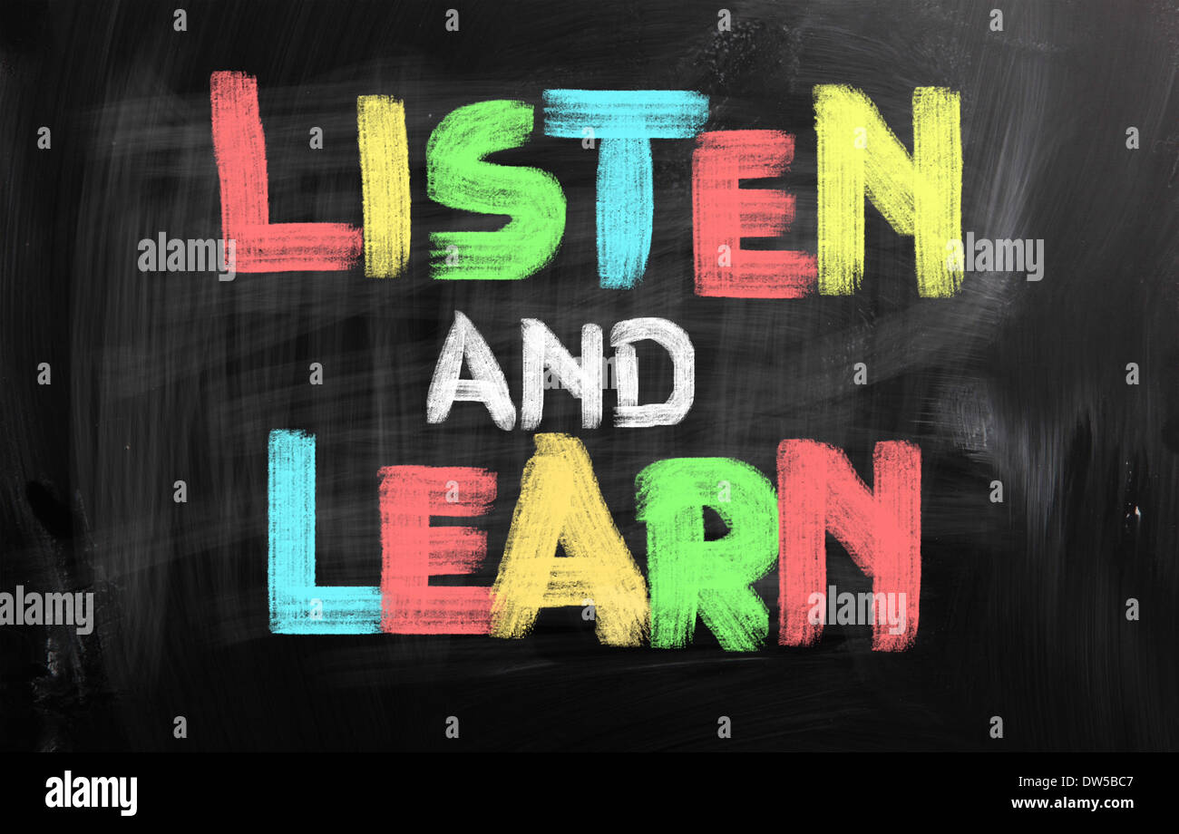 Listen And Learn Concept Stock Photo - Alamy