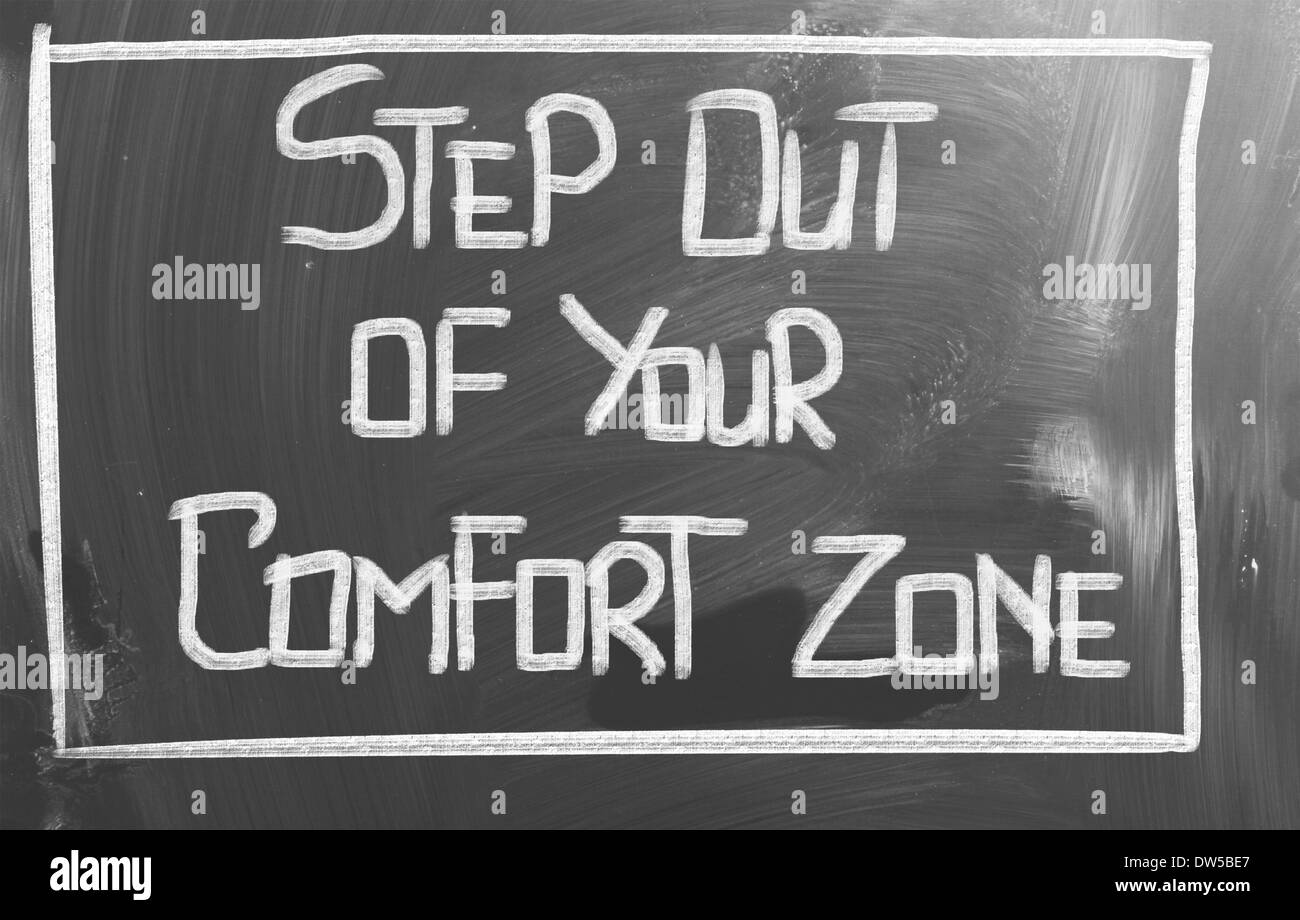 Step Out Of Your Comfort Zone Concept Stock Photo - Alamy