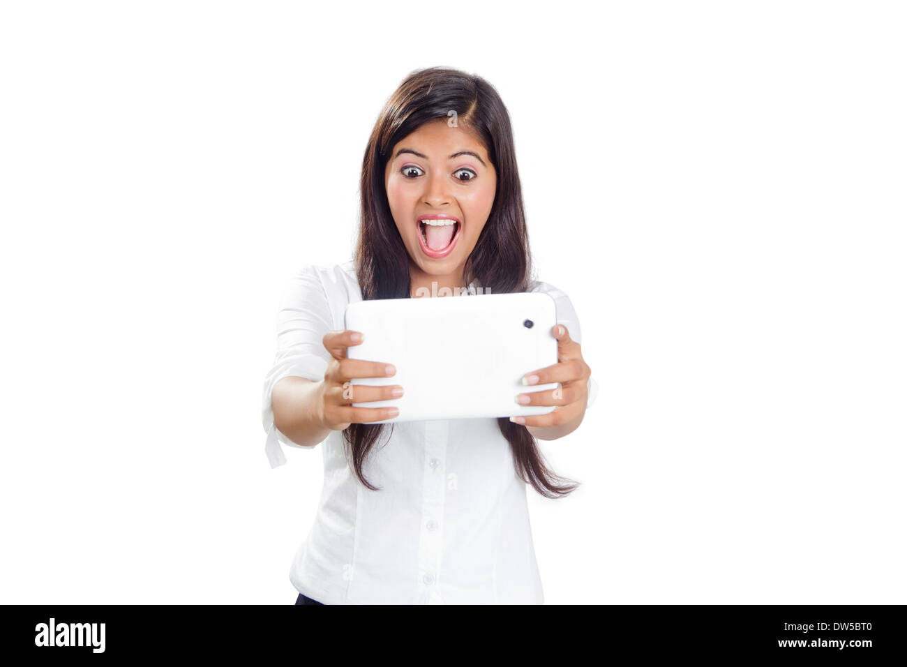 indian Business Woman Watching phone Stock Photo - Alamy
